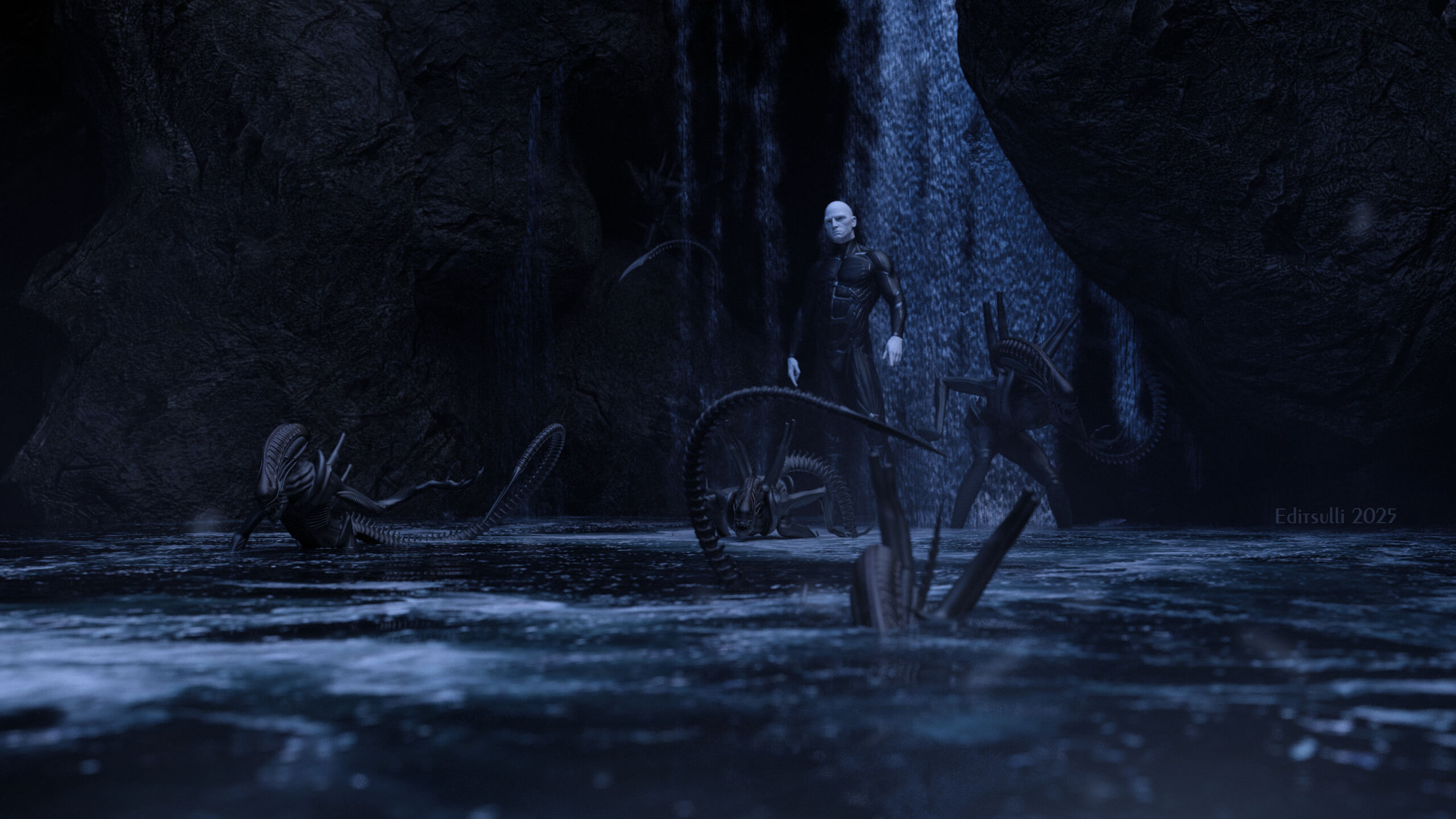 The Hive and Its Leader 3D Render, Digital Art by editsulli