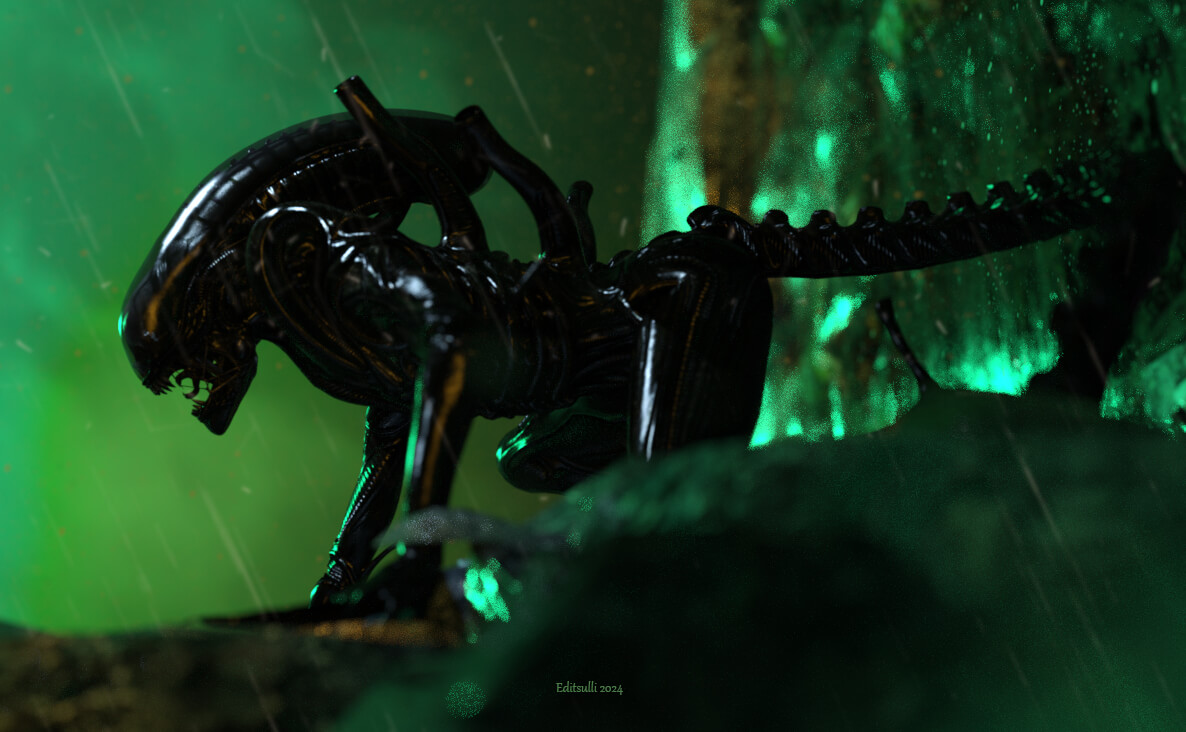 Xenomorph 3D Render, Digital Art by editsulli