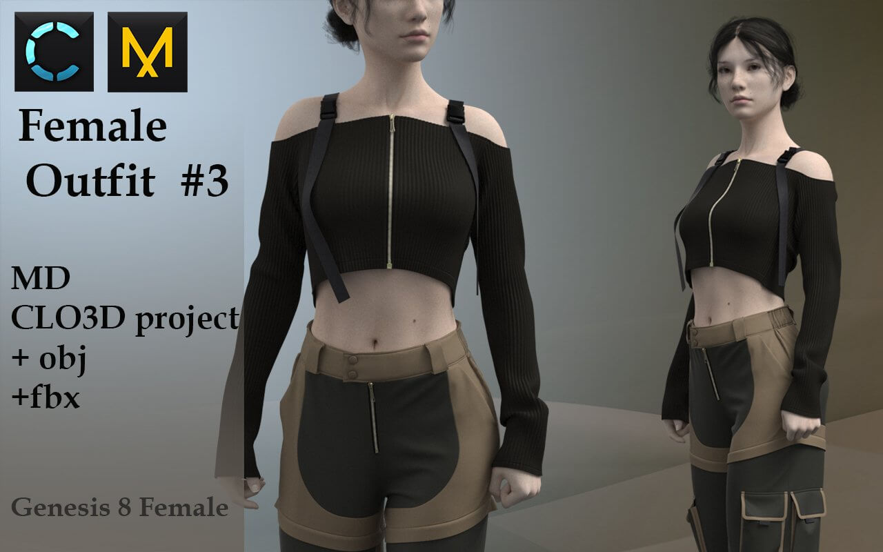 Female Outfit - 3D Model by EdwardM