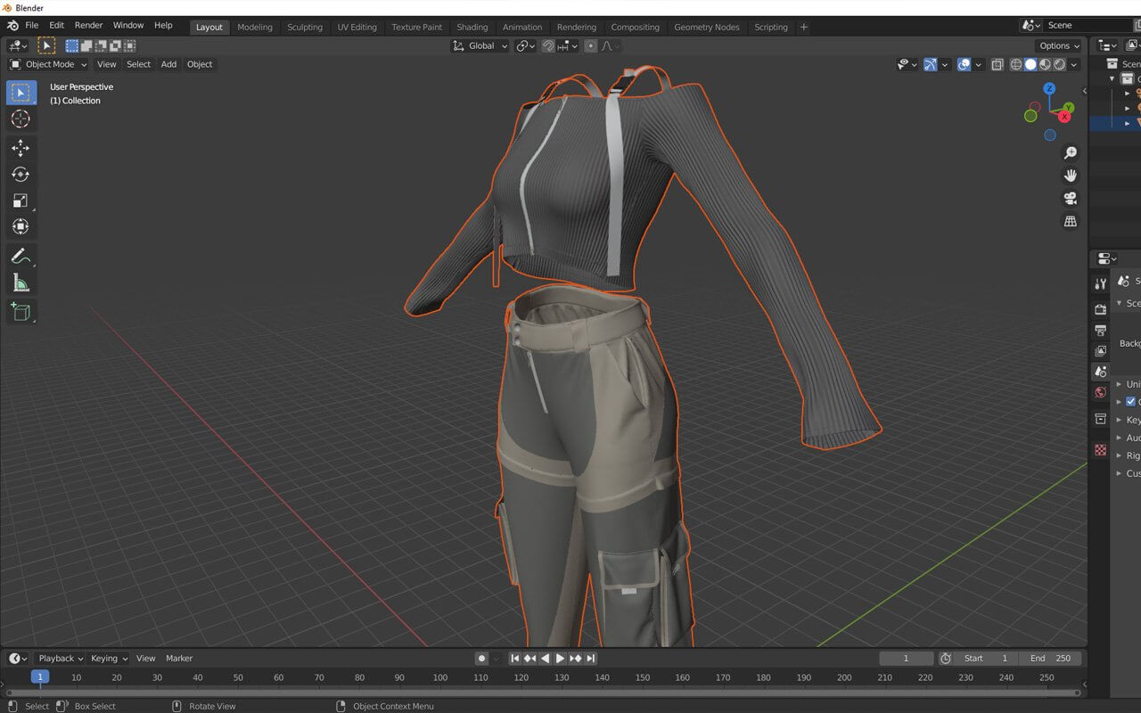 Female Outfit - 3D Model by EdwardM