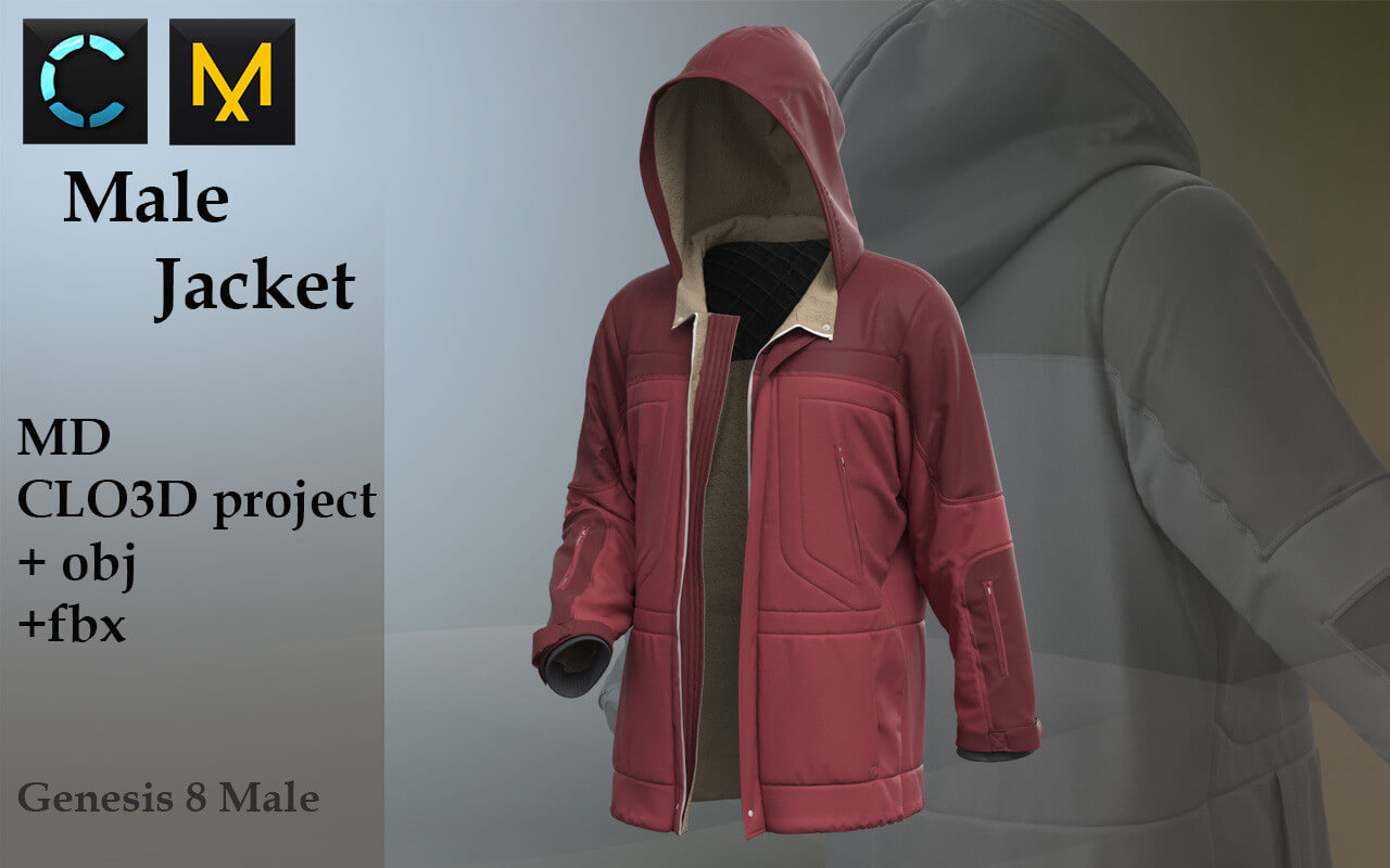 Mens Winter Jacket - 3D Model by EdwardM