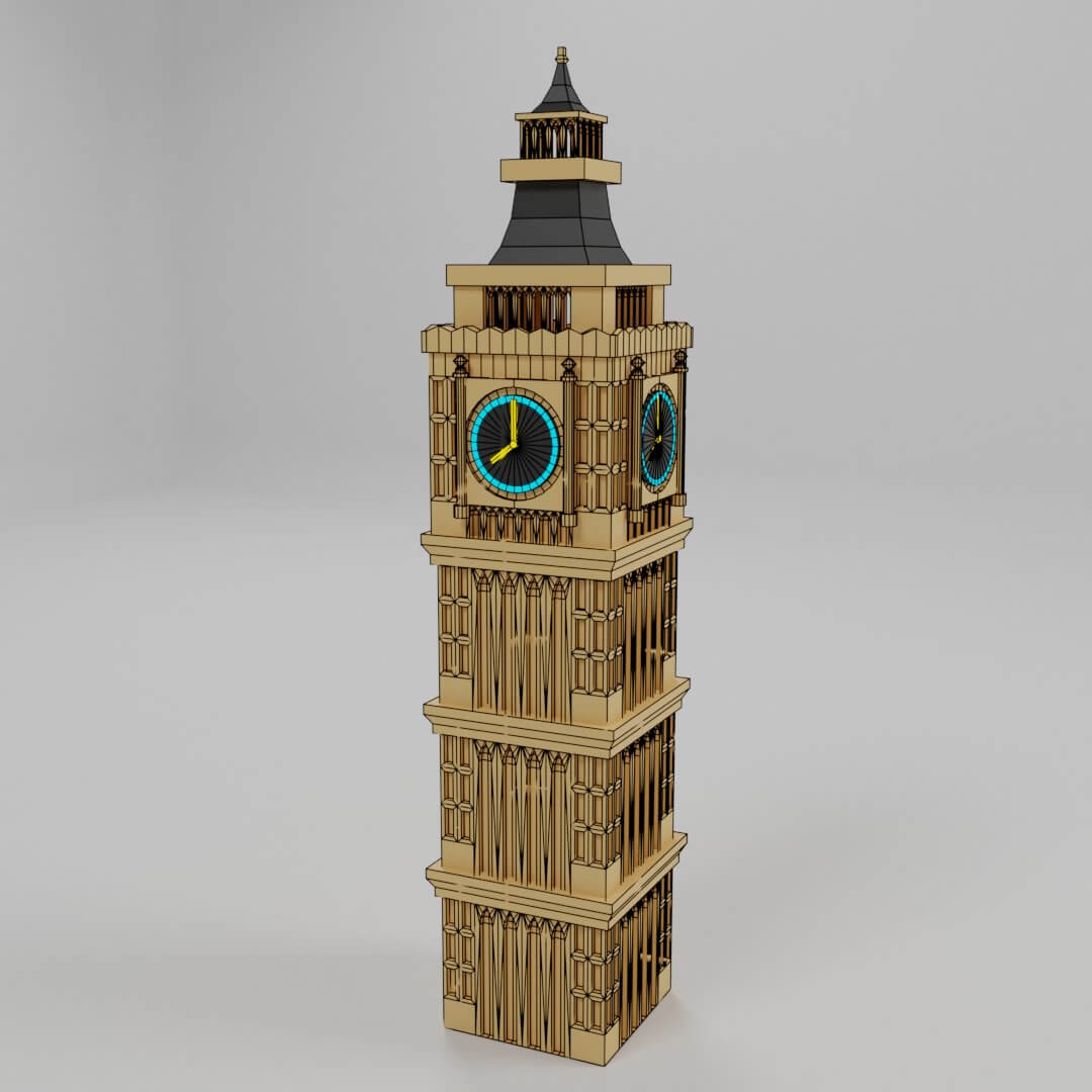 Cyberpunk Big Ben - Free 3D Model by Edwin polanco