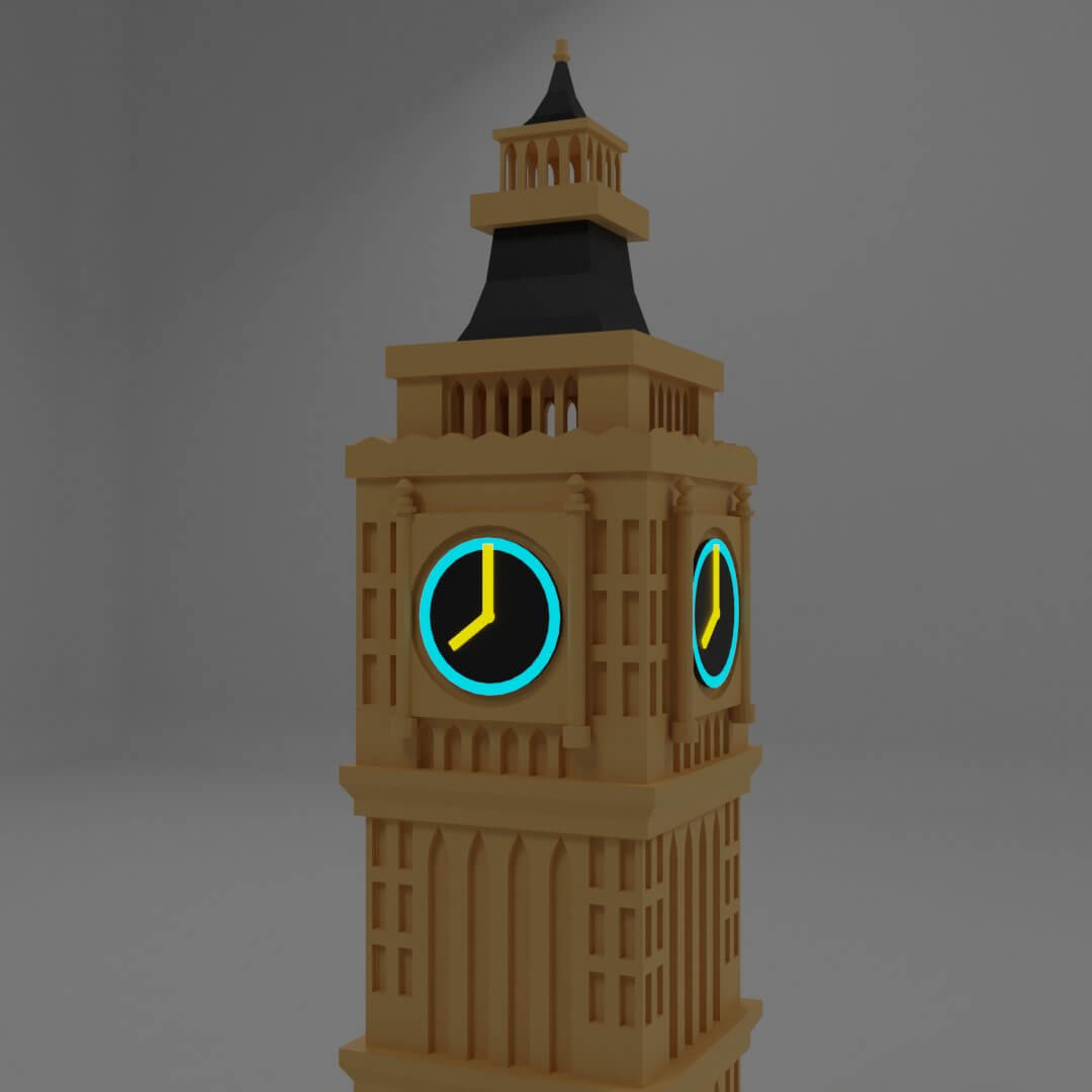 Cyberpunk Big Ben - Free 3D Model by Edwin polanco
