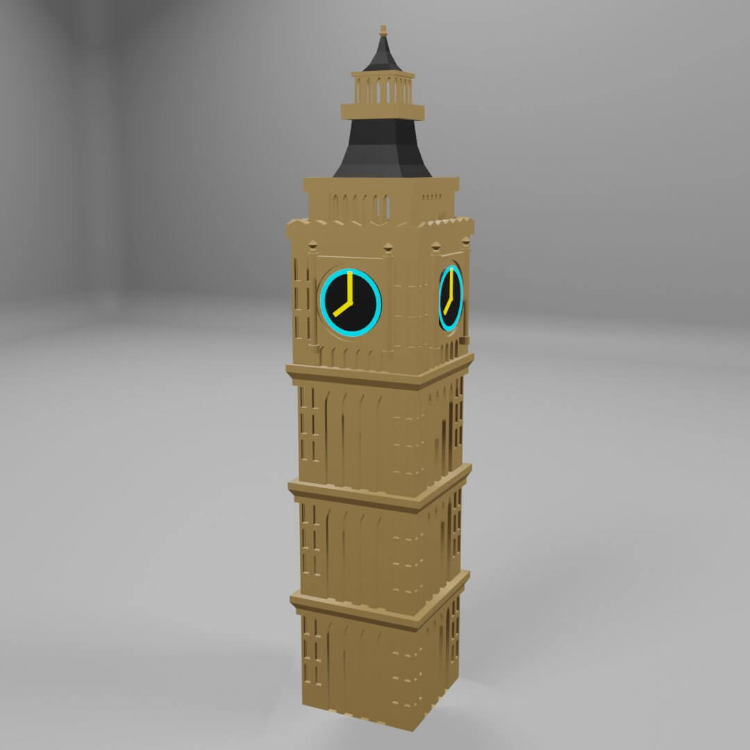 Cyberpunk Big Ben - Free 3D Model by Edwin polanco