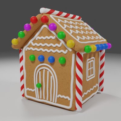 Gingerbread House - Free 3D Model by Edwin polanco