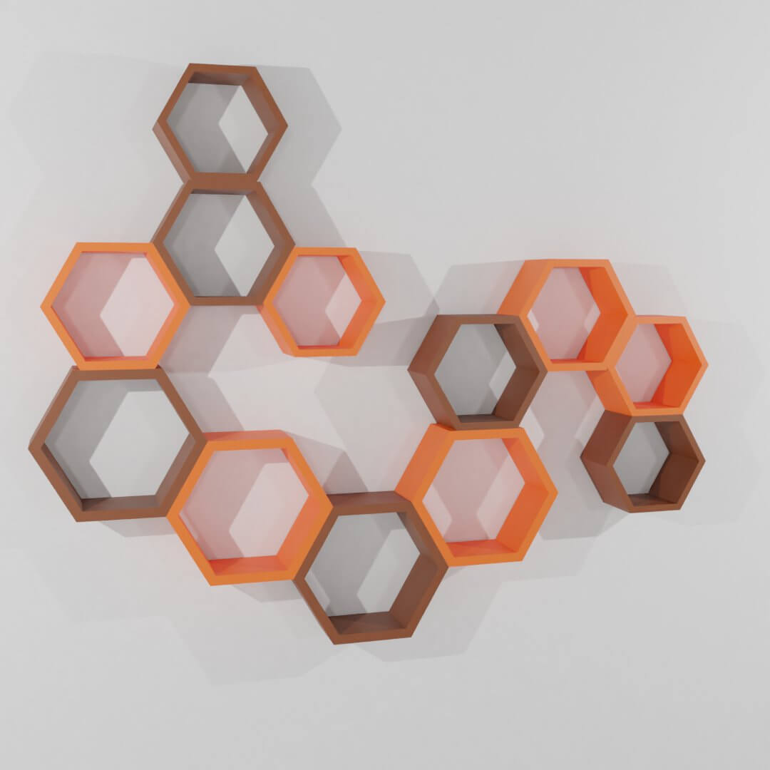 Hexagonal Wall Shelf - Free 3D Model by Edwin polanco