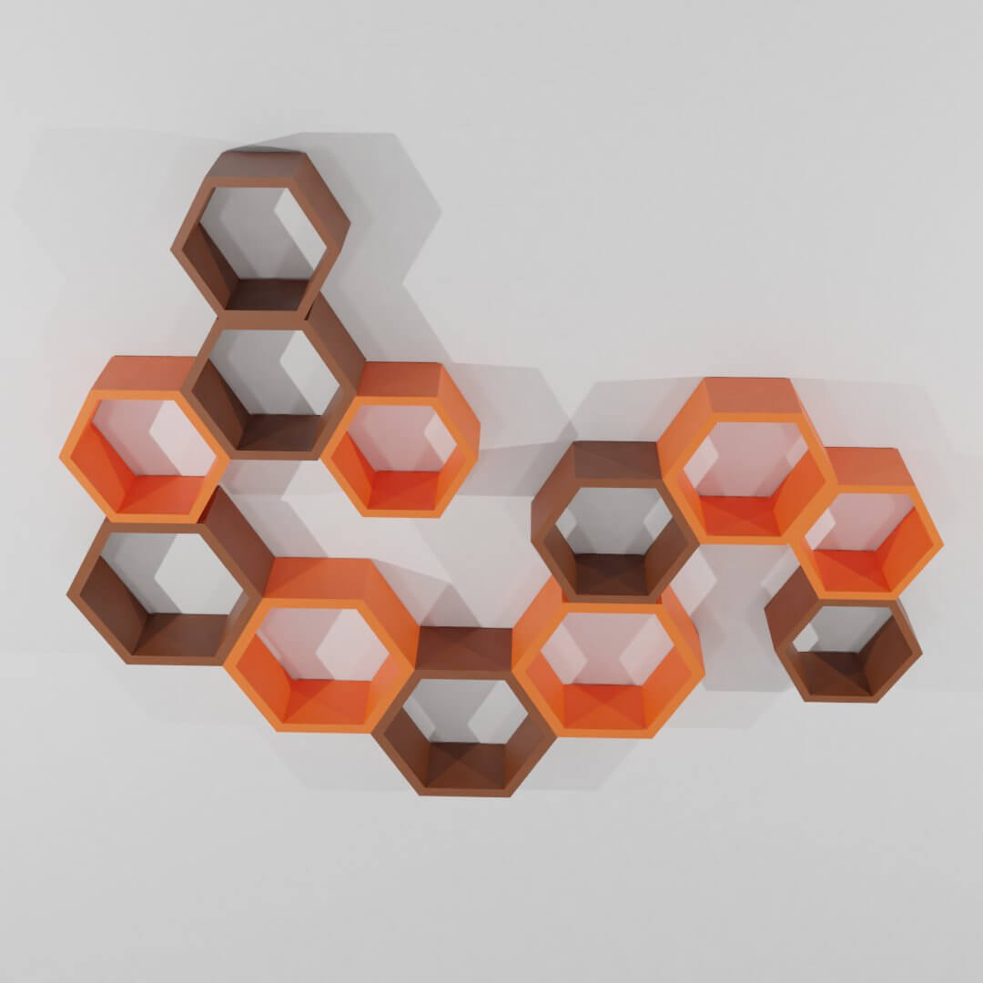 Hexagonal Wall Shelf - Free 3D Model by Edwin polanco