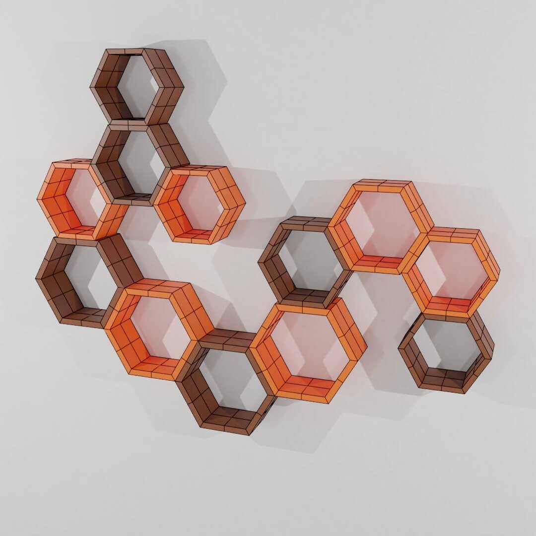 Hexagonal Wall Shelf - Free 3D Model by Edwin polanco