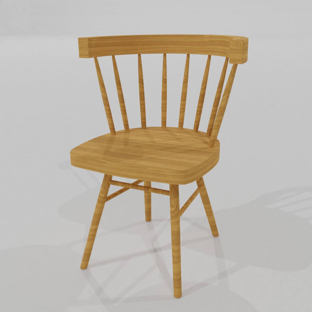 Wood Kitchen Chair - Free 3D Model by Edwin polanco