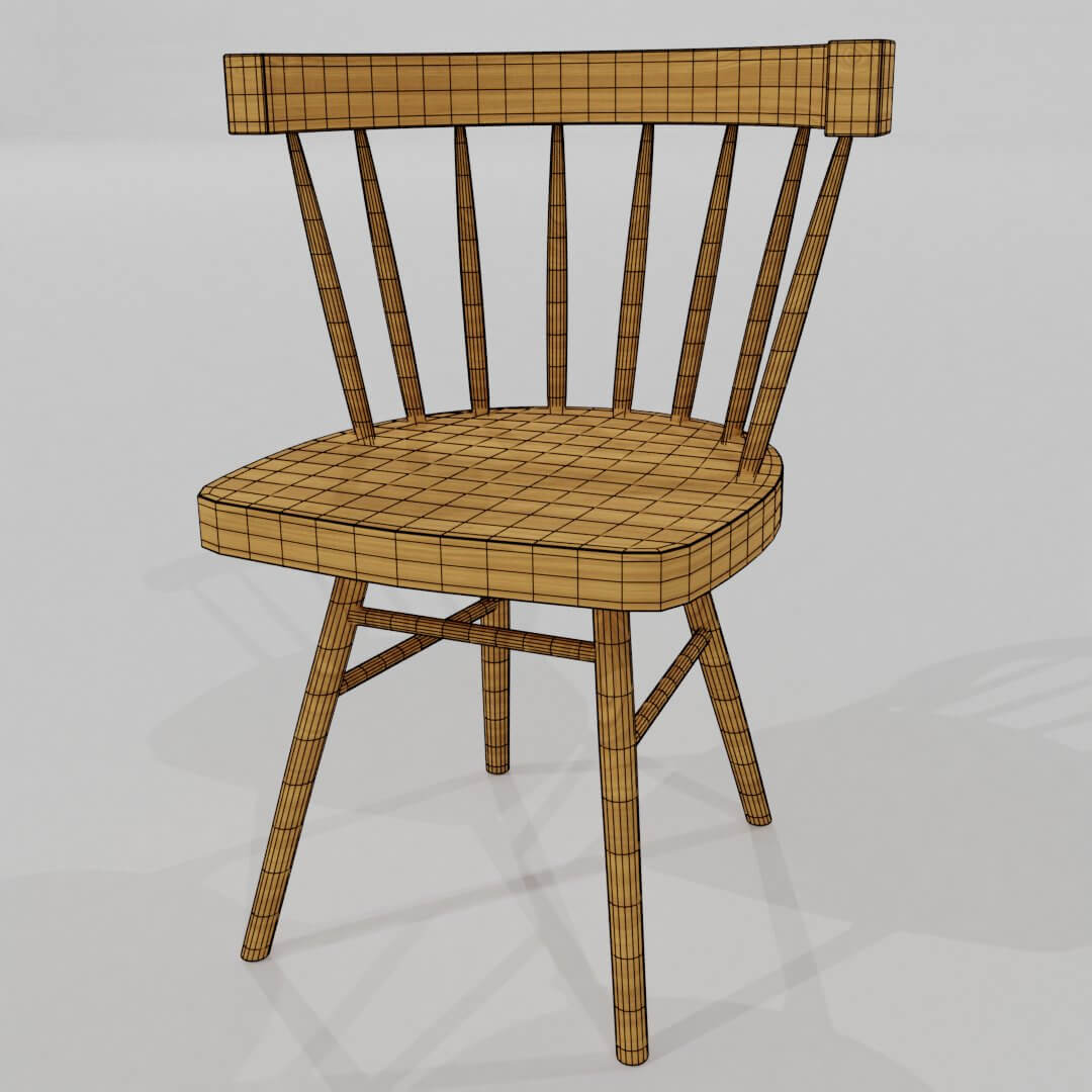 Wood Kitchen Chair - Free 3D Model by Edwin polanco