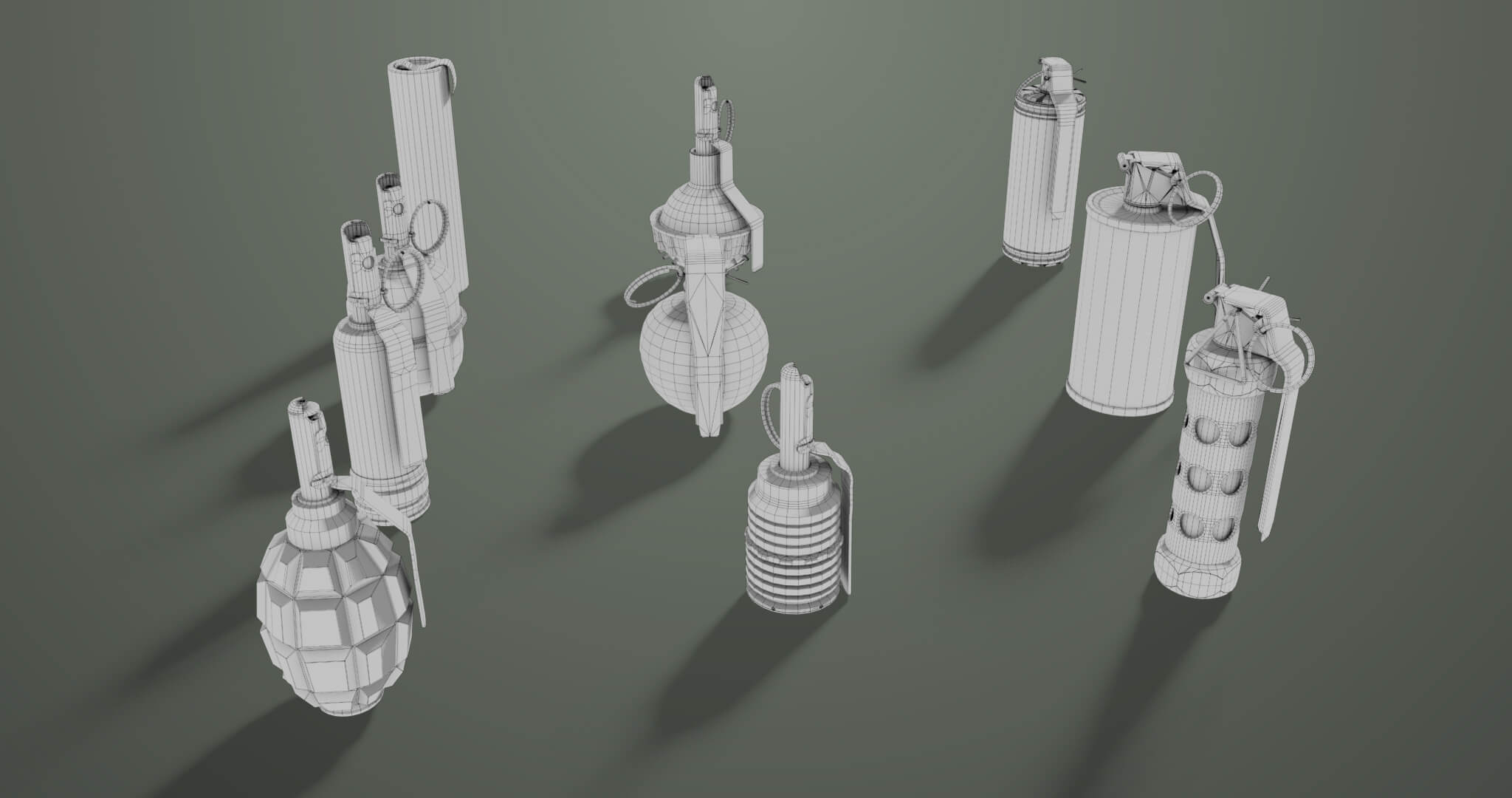 10 Grenades Single Mat All PBR Unity UE Textures - 3D Model by Eight Vertex