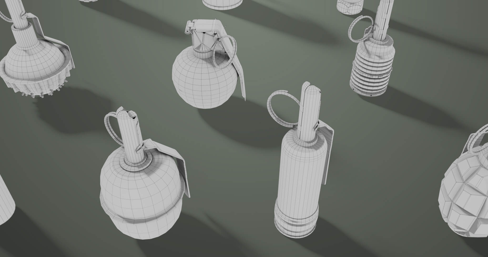 10 Grenades Single Mat All PBR Unity UE Textures - 3D Model by Eight Vertex