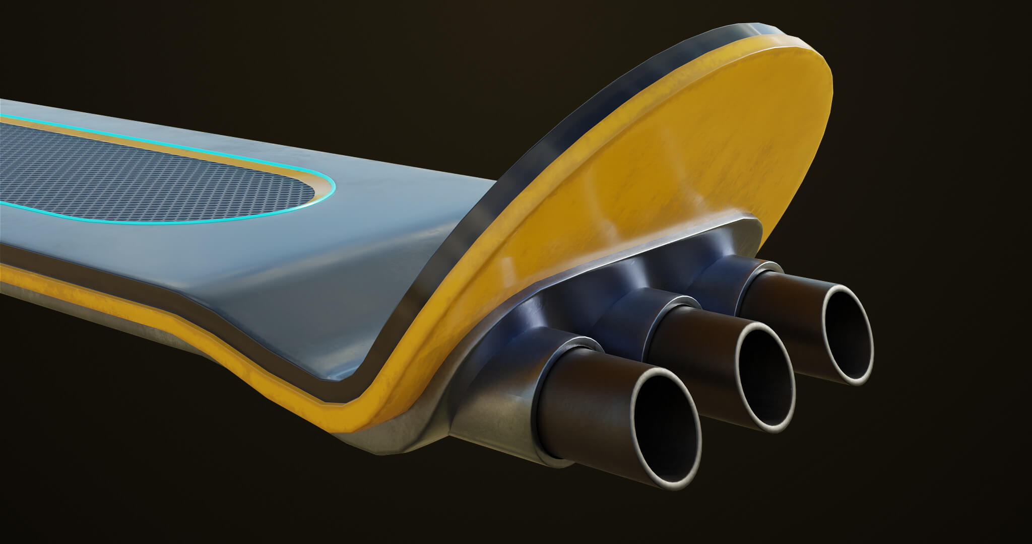 Sci-Fi Hoverboard 5 All PBR Unity UE Textures Included 3D Model by ...