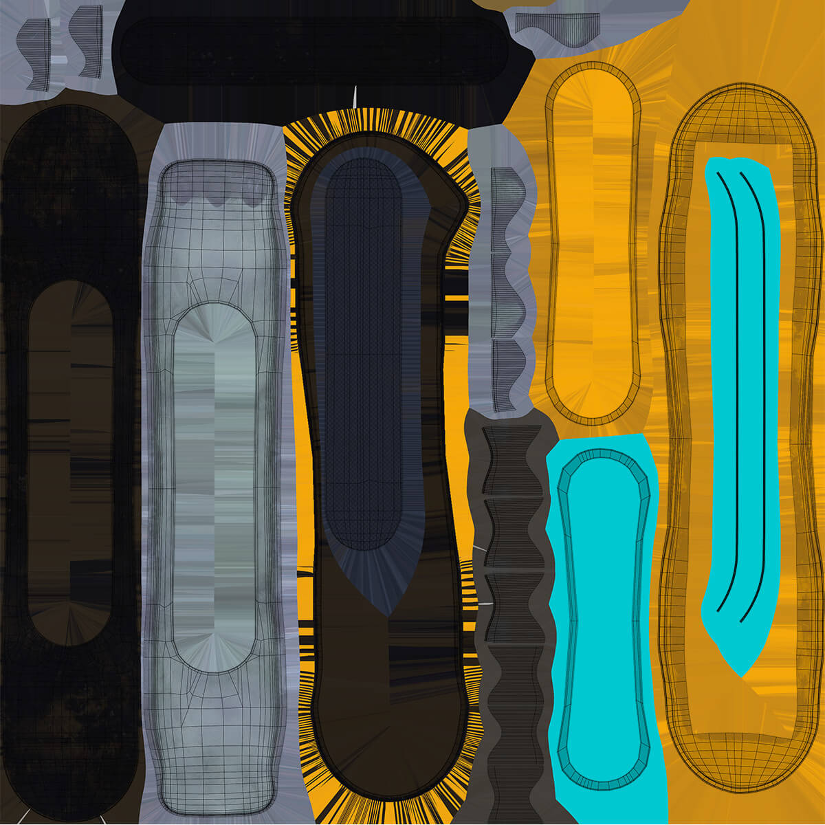 Sci-Fi Hoverboard 5 All PBR Unity UE Textures Included 3D Model by ...