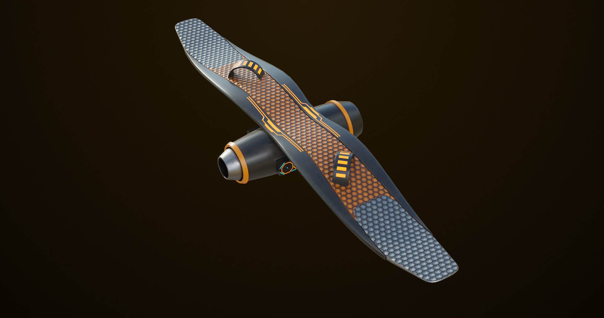 Sci-Fi Hoverboard 6 All PBR Unity UE Textures Included 3D Model by ...