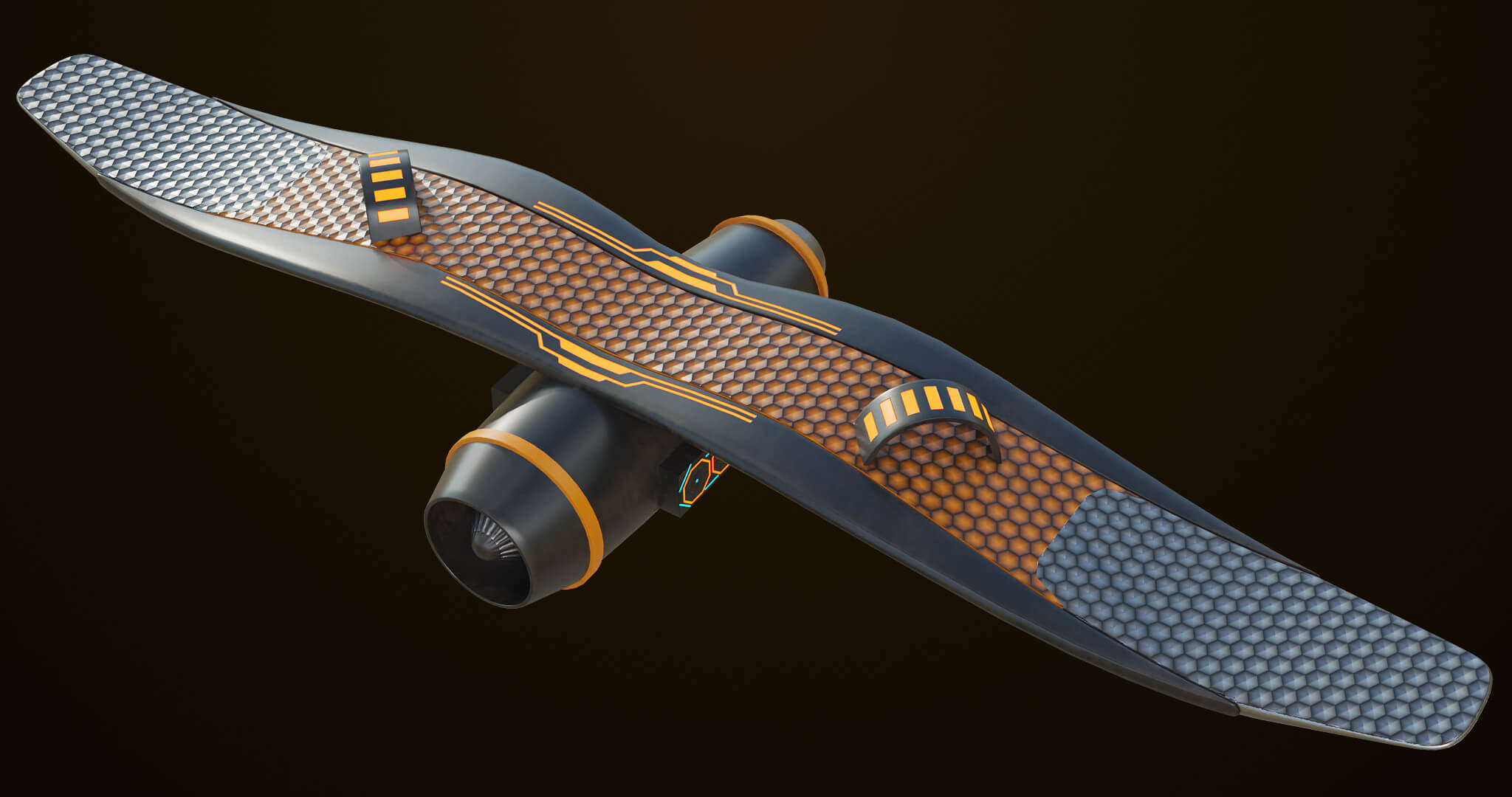 Sci-Fi Hoverboard 6 All PBR Unity UE Textures Included 3D Model by Eight Vertex