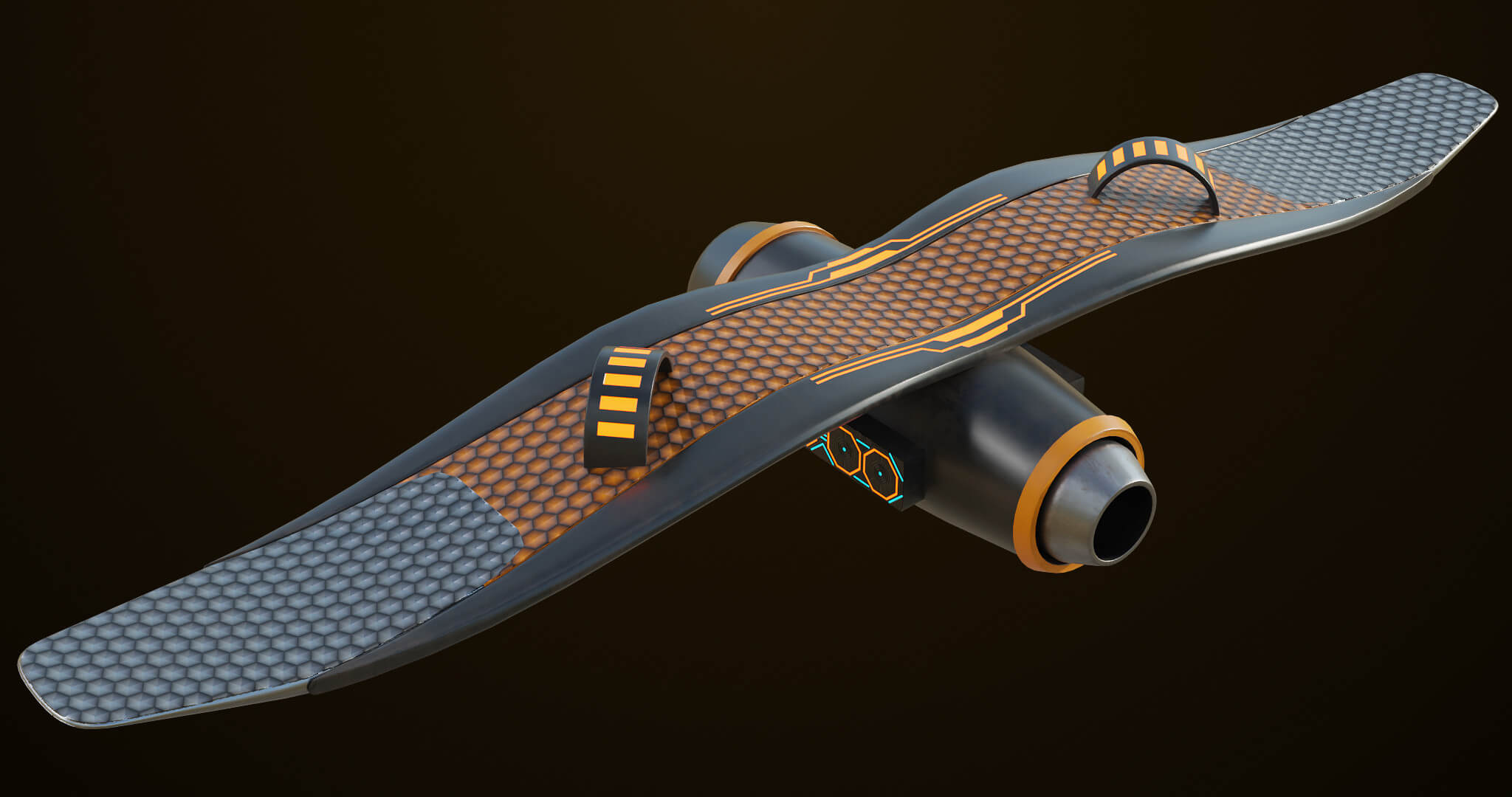 Sci-Fi Hoverboard 6 All PBR Unity UE Textures Included 3D Model by ...