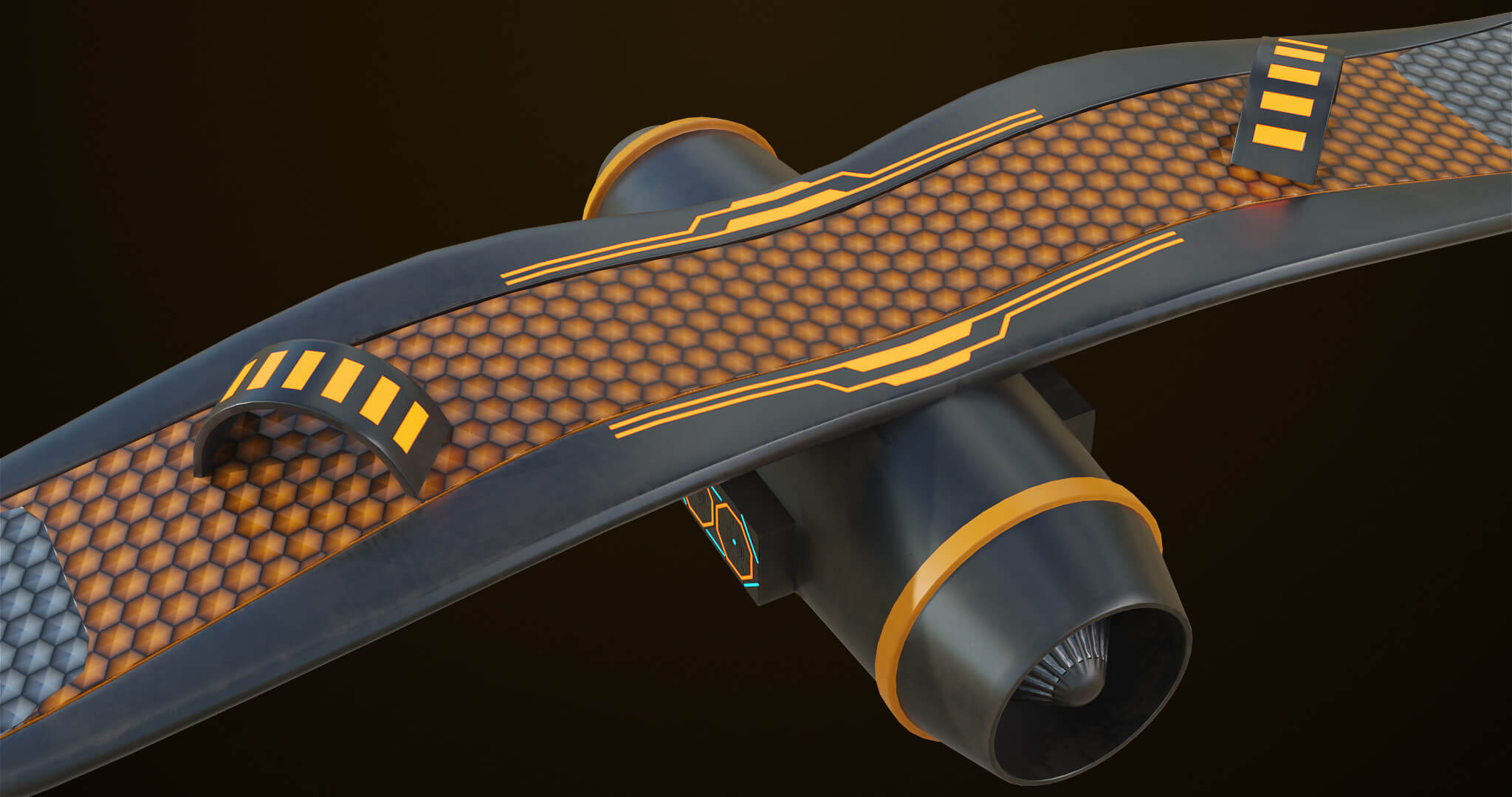 Sci-Fi Hoverboard 6 All PBR Unity UE Textures Included 3D Model by Eight Vertex