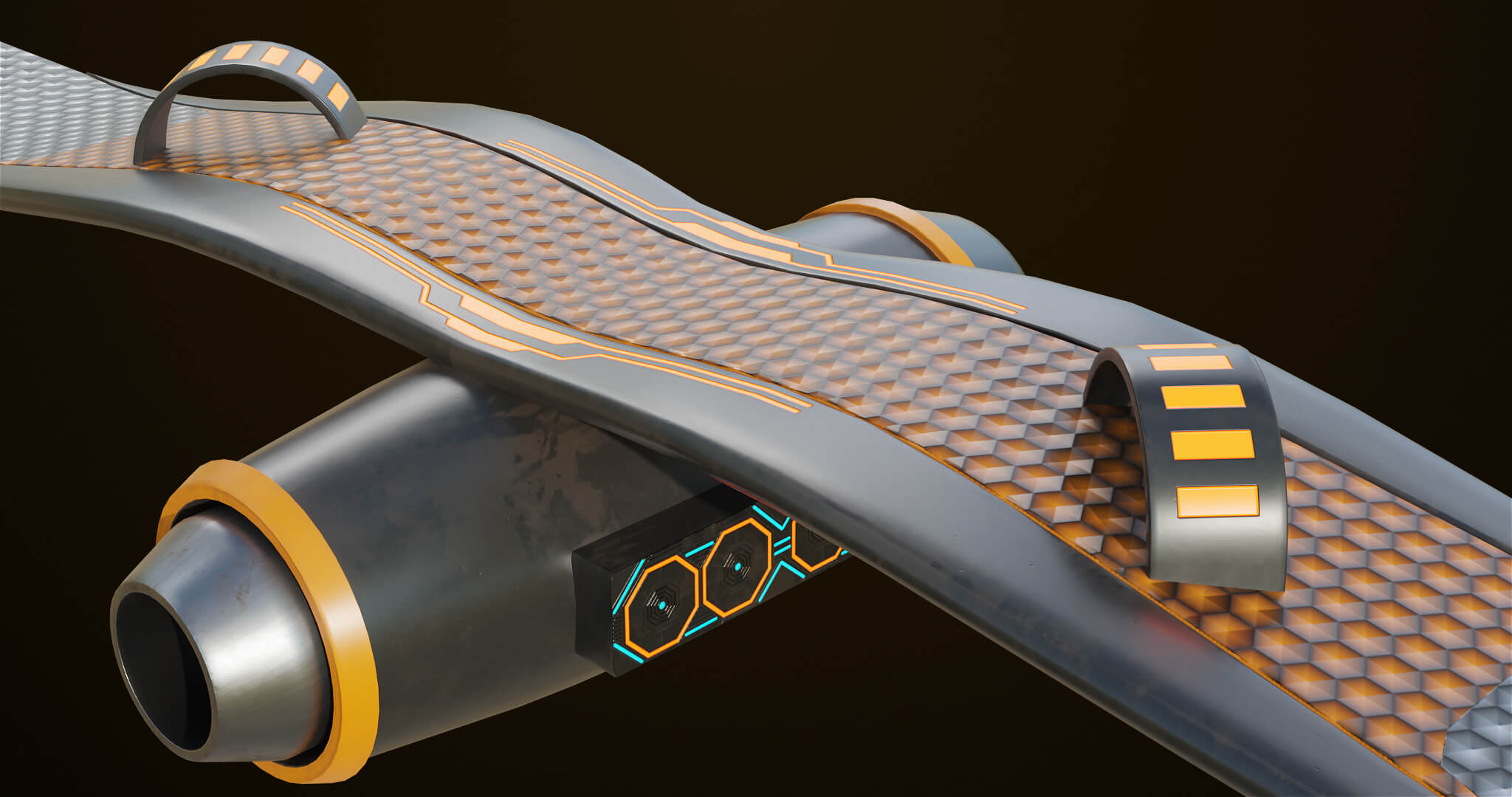Sci-Fi Hoverboard 6 All PBR Unity UE Textures Included 3D Model by Eight Vertex