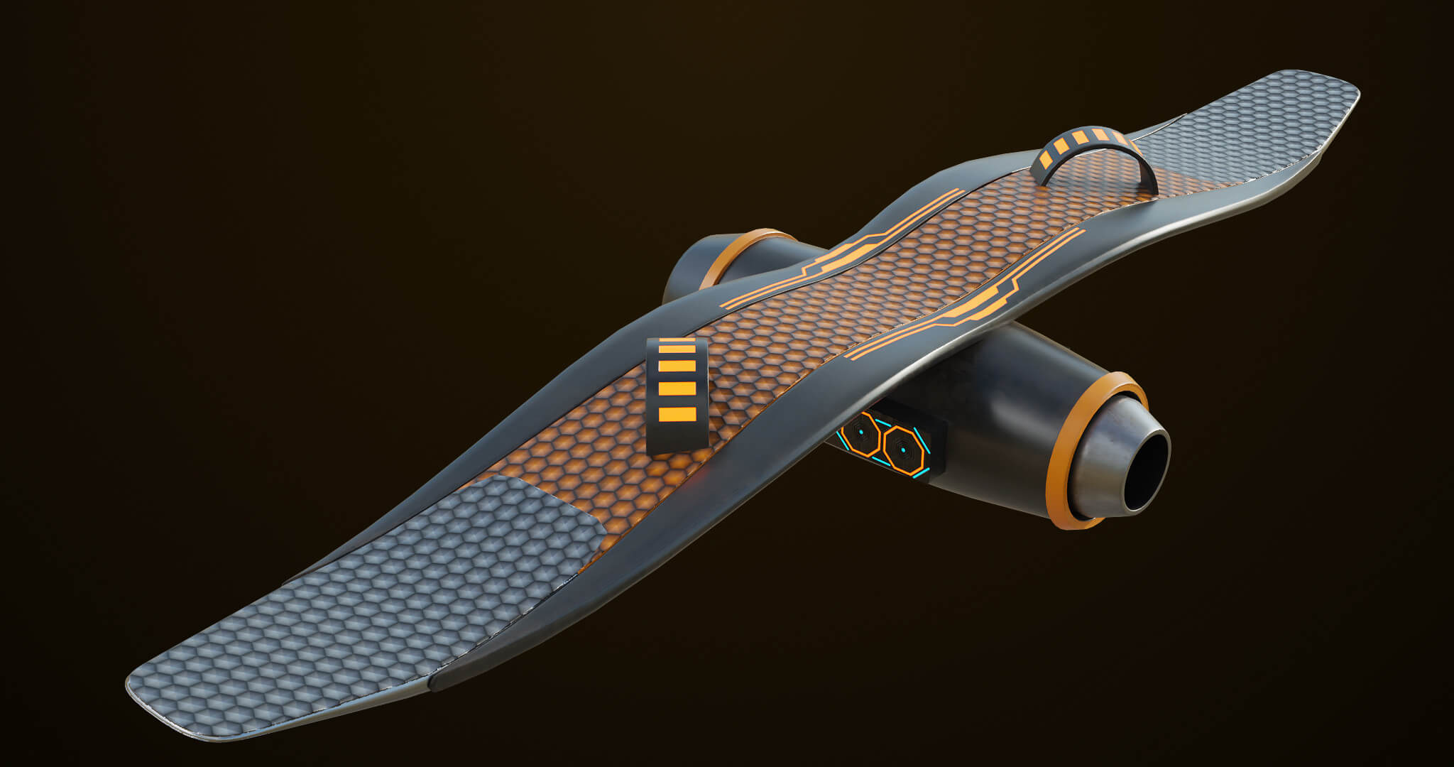 Sci-Fi Hoverboard 6 All PBR Unity UE Textures Included 3D Model by ...
