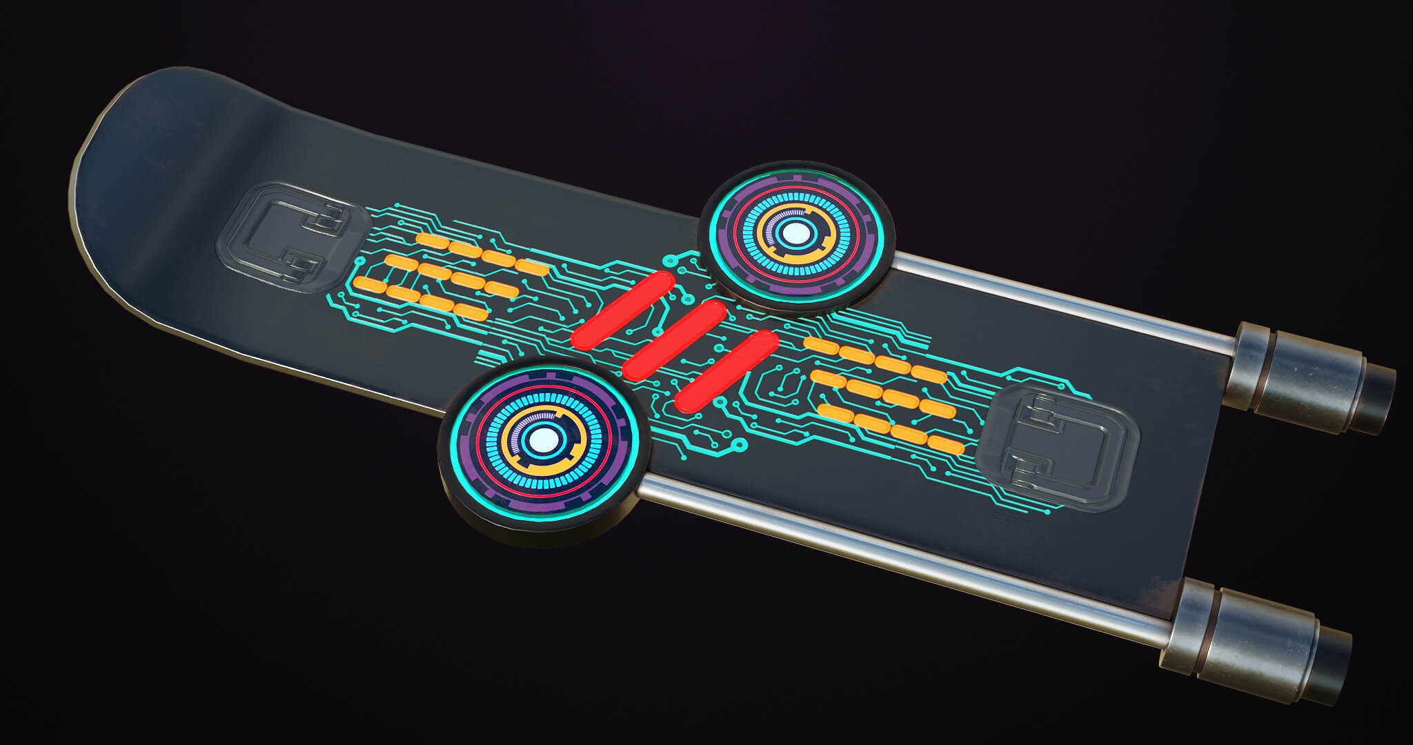 Sci-Fi Hoverboard 9 All PBR Unity UE Textures Included 3D Model by ...