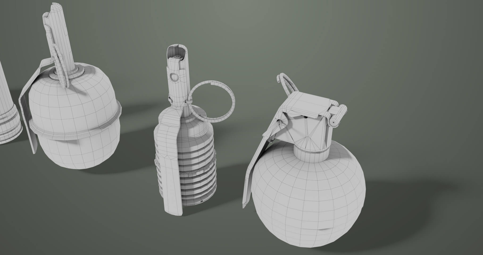 5 Fragmentation Grenades Single Mat All PBR Unity UE Texture - 3D Model by Eight Vertex