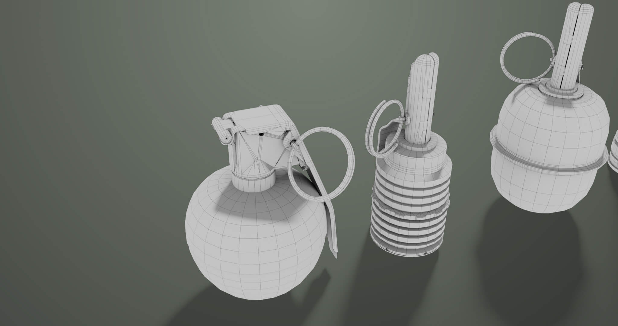 5 Fragmentation Grenades Single Mat All PBR Unity UE Texture - 3D Model by Eight Vertex