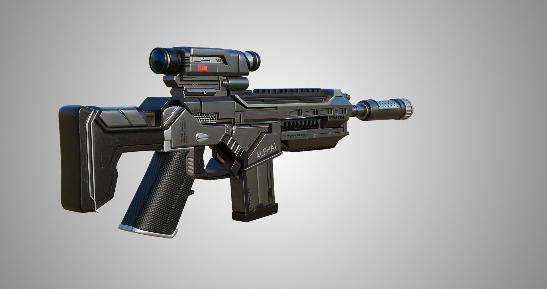 Assault Rifle Gun 01 All PBR Unity UE Textures Included - 3D Model by ...