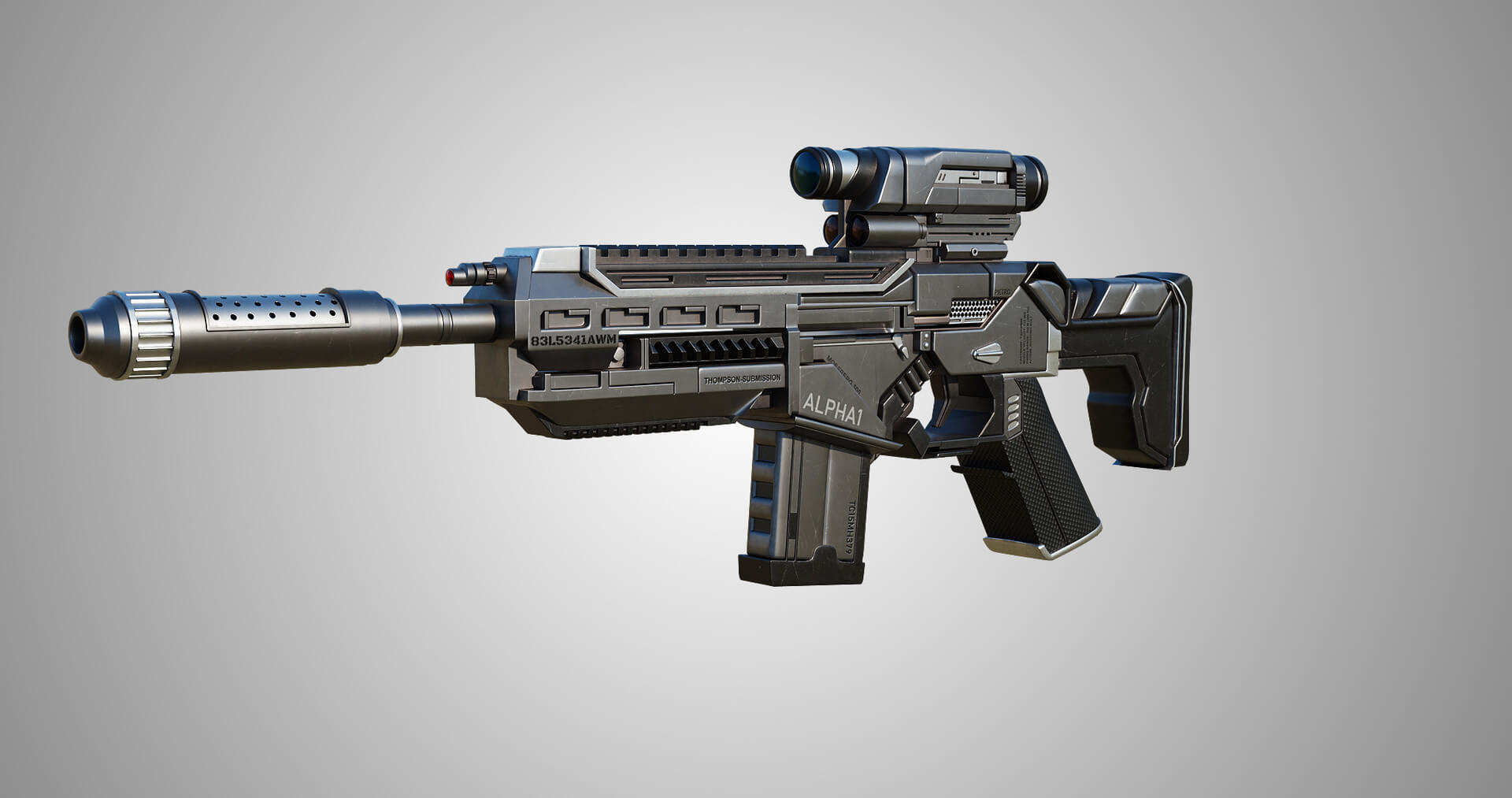 Assault Rifle Gun 01 All PBR Unity UE Textures Included - 3D Model by ...
