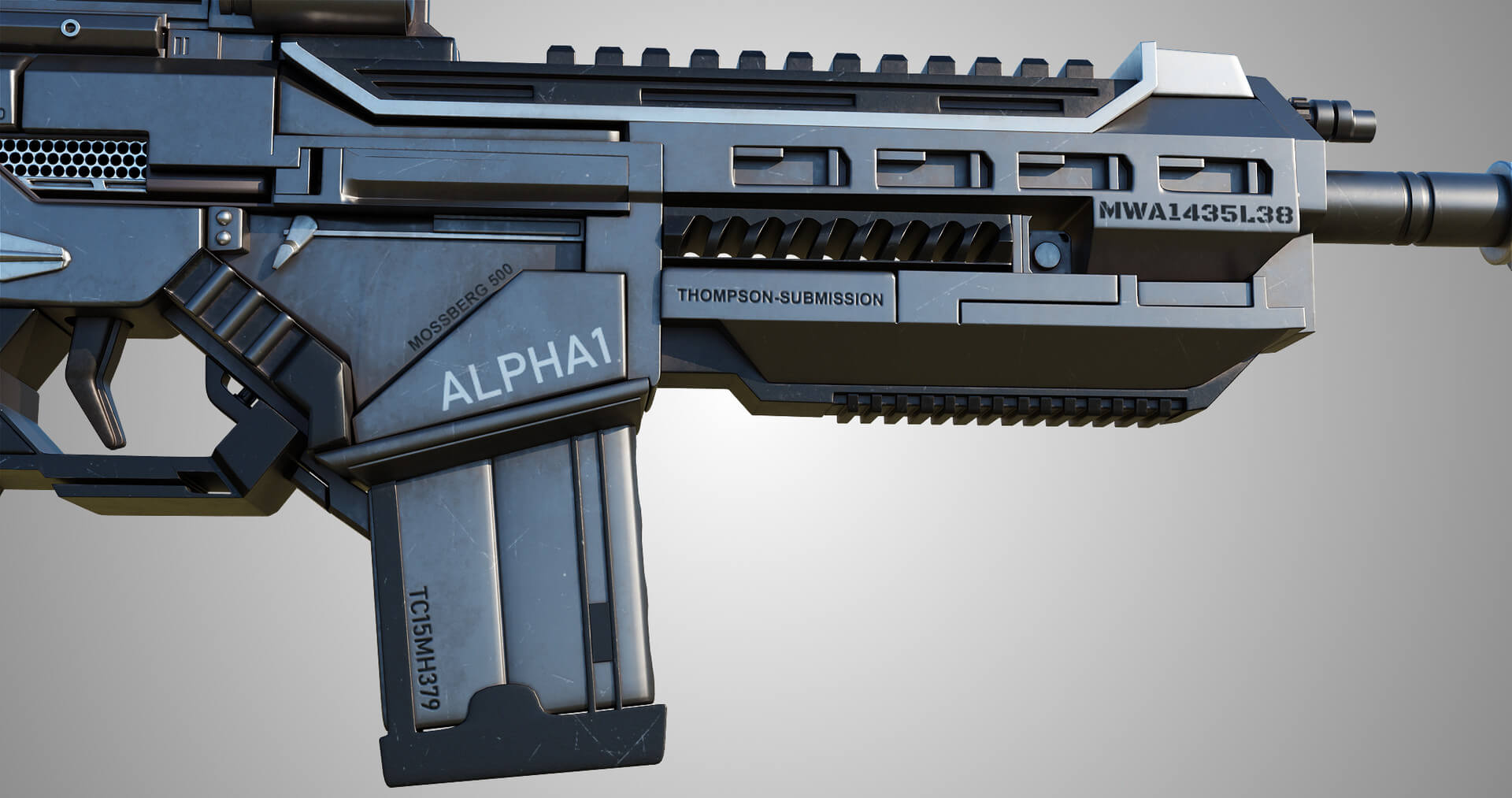 Assault Rifle Gun 01 All PBR Unity UE Textures Included - 3D Model by ...