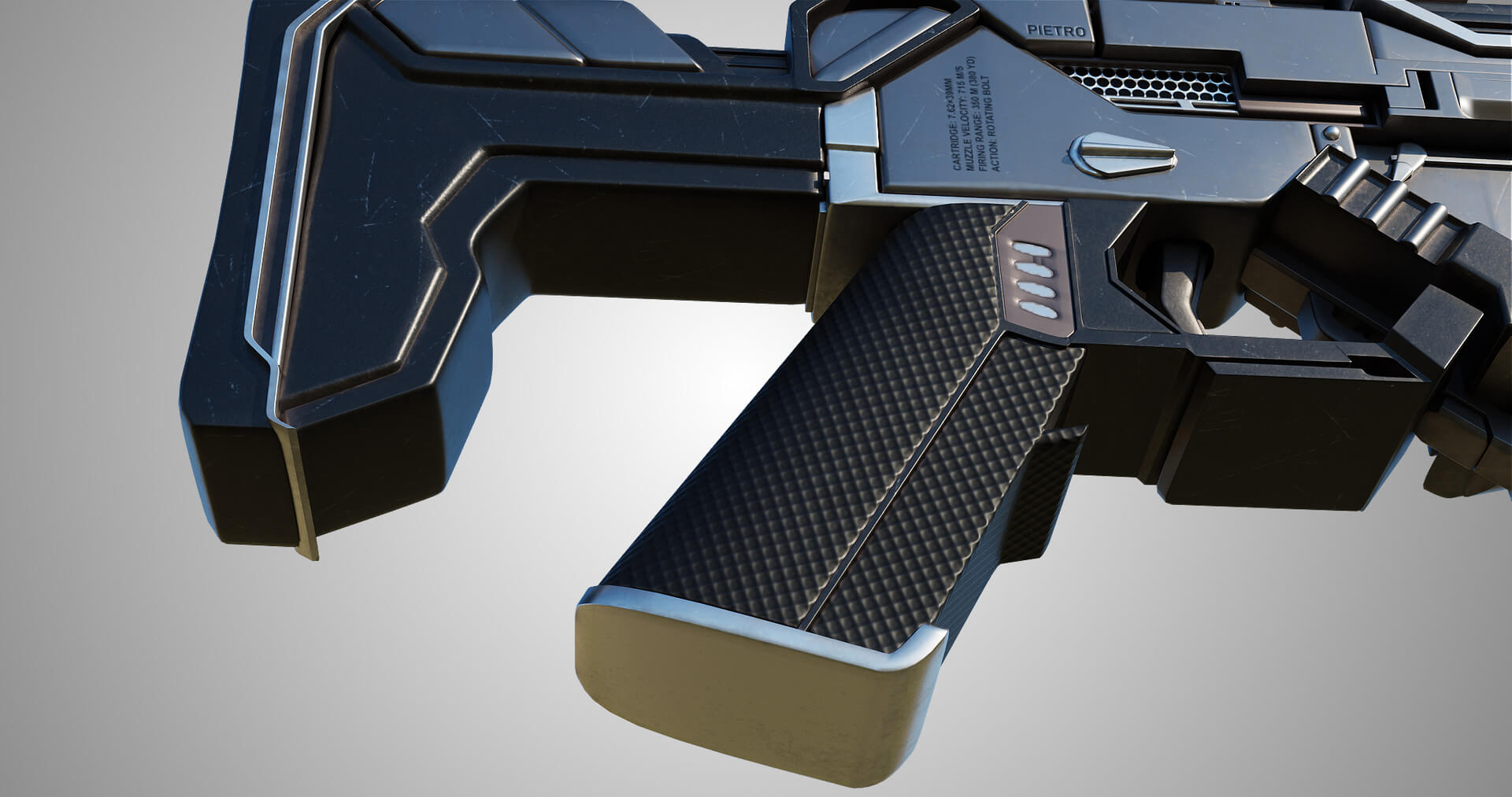 Assault Rifle Gun 01 All PBR Unity UE Textures Included - 3D Model by ...