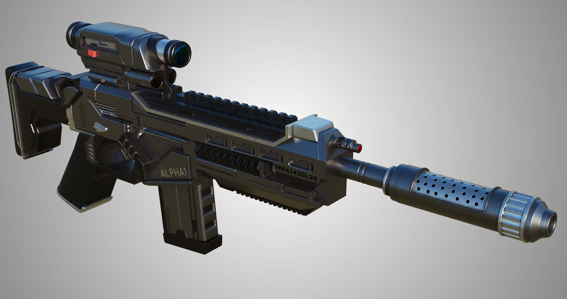 Assault Rifle Gun 01 All PBR Unity UE Textures Included - 3D Model by ...