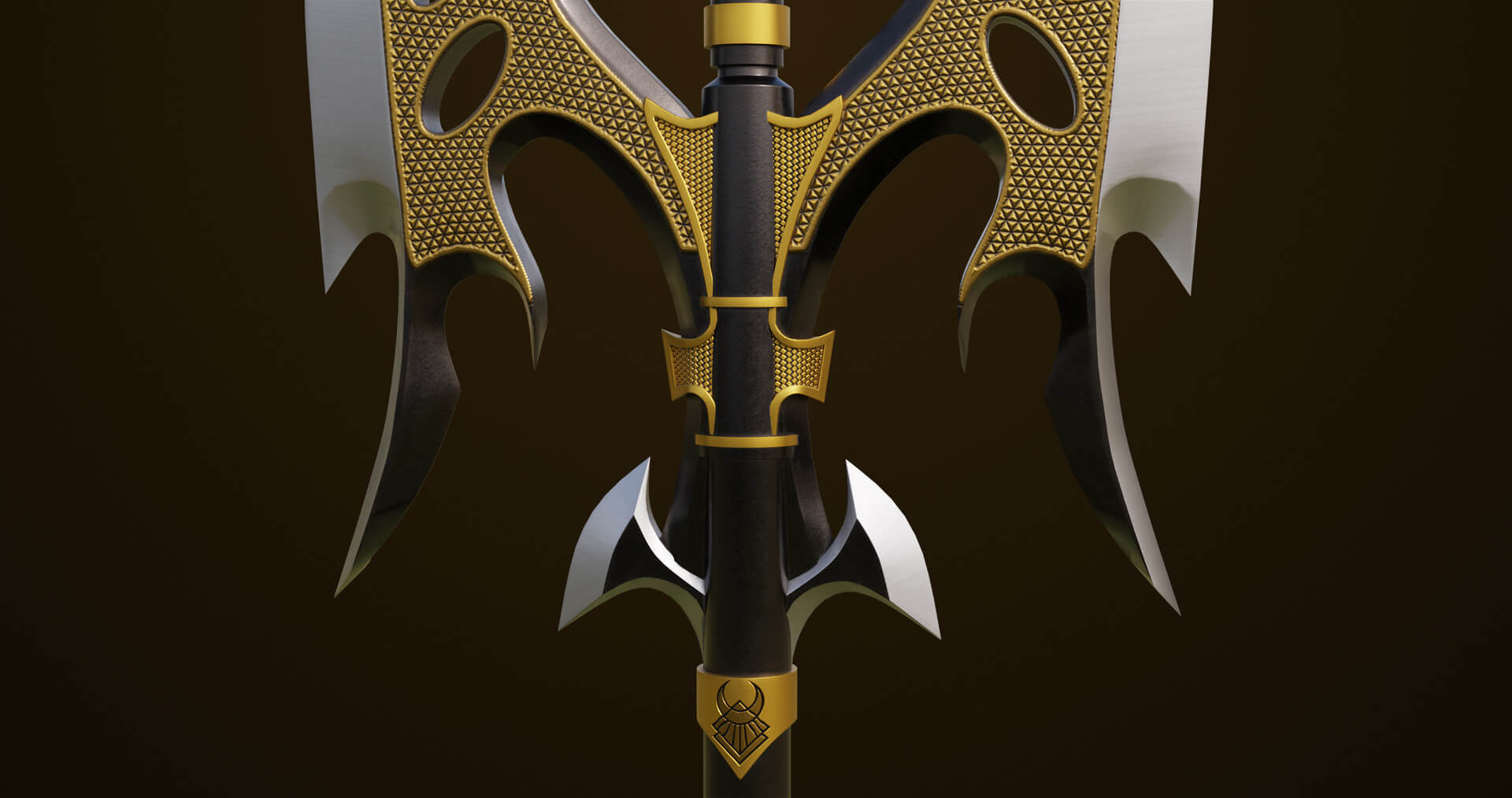 Battle Axe 01 Gold - 3D Model by Eight Vertex
