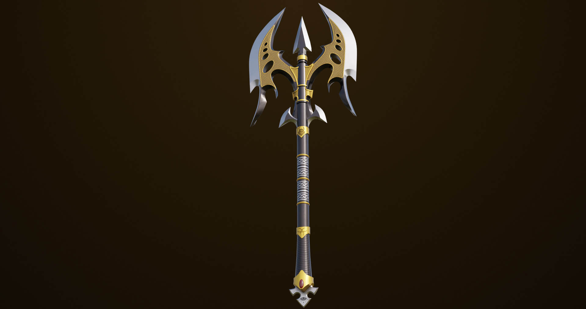 Battle Axe 01 Gold - 3D Model by Eight Vertex