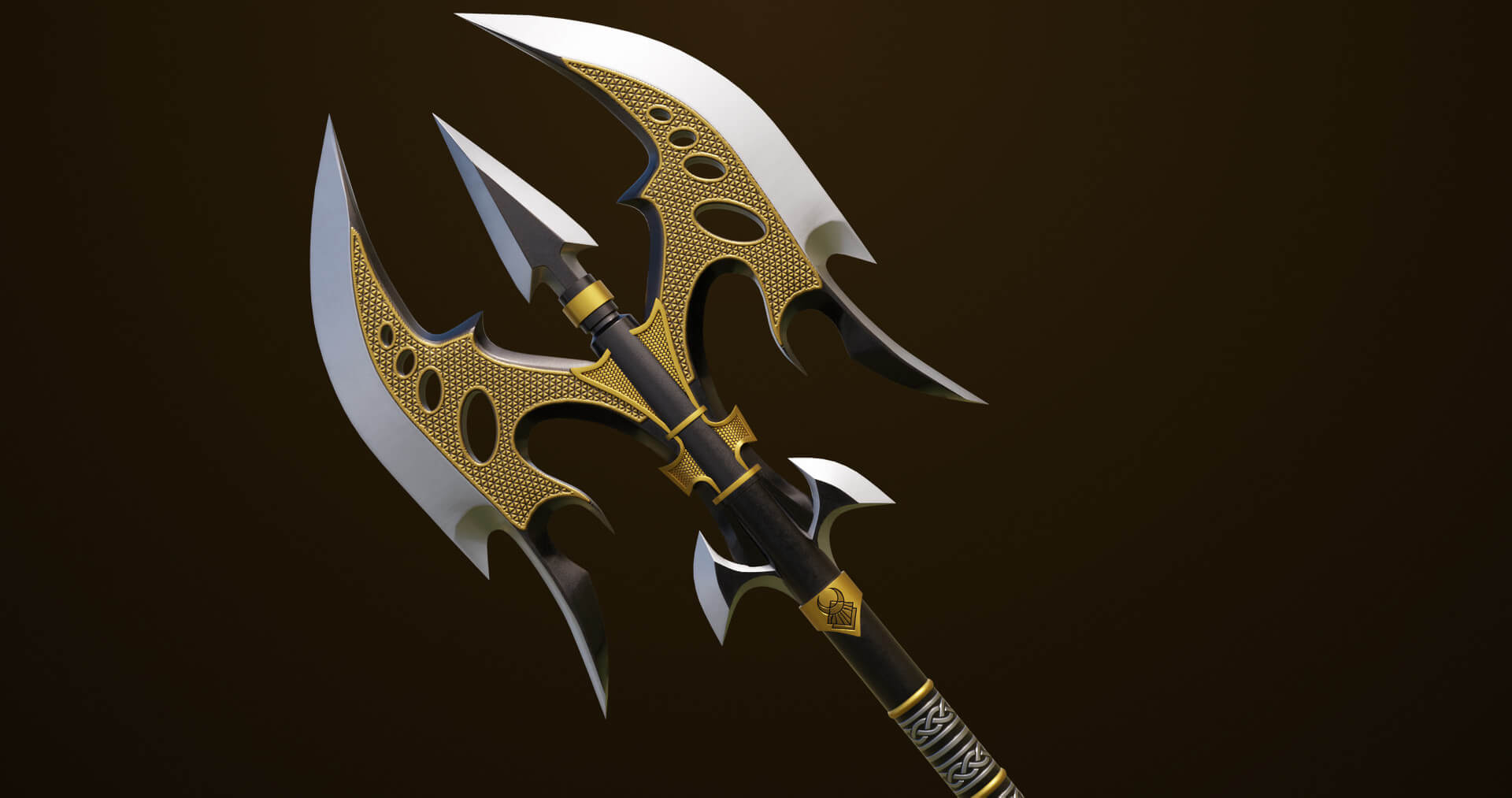 Battle Axe 01 Gold - 3D Model by Eight Vertex
