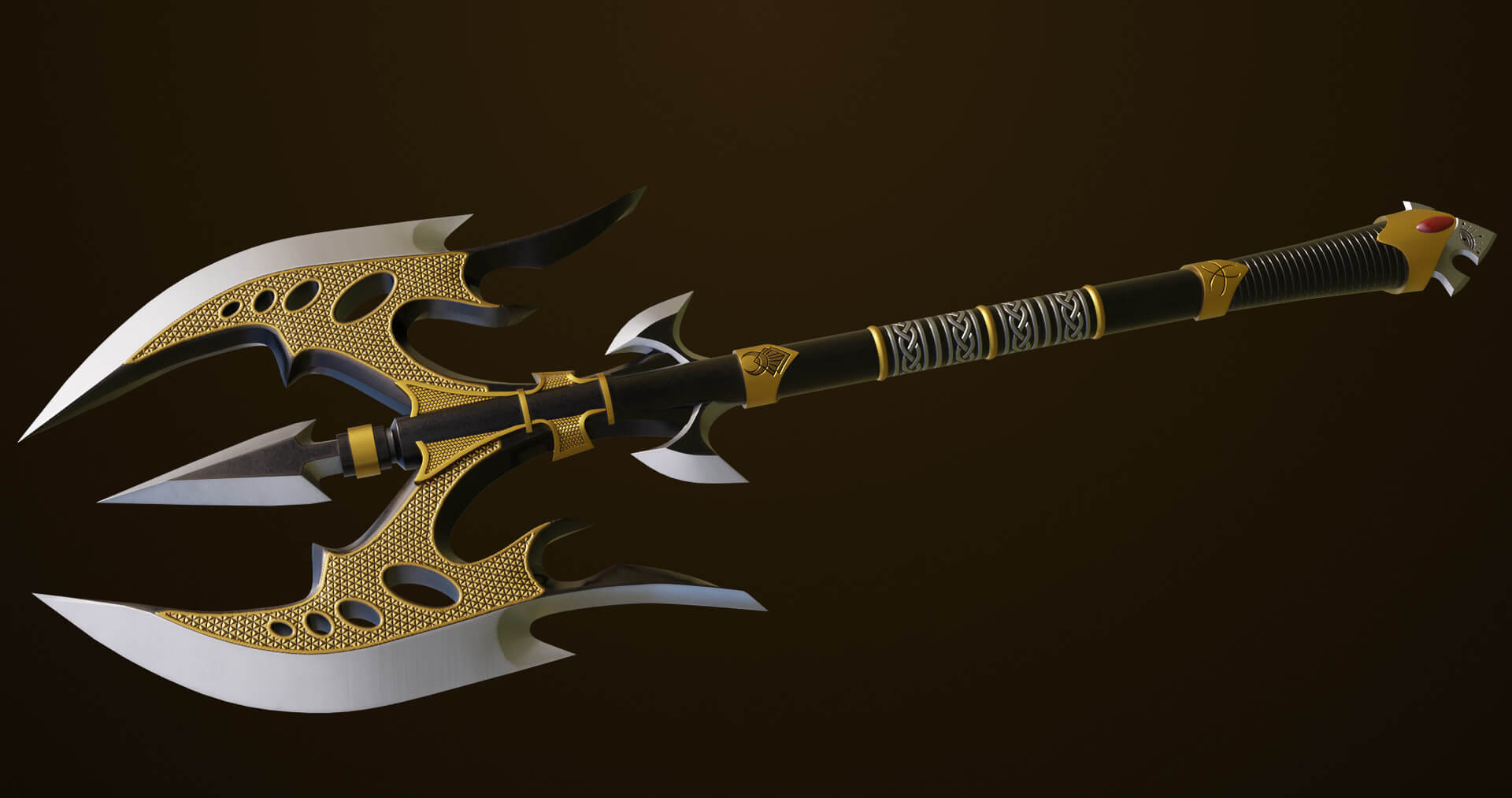 Battle Axe 01 Gold - 3D Model by Eight Vertex