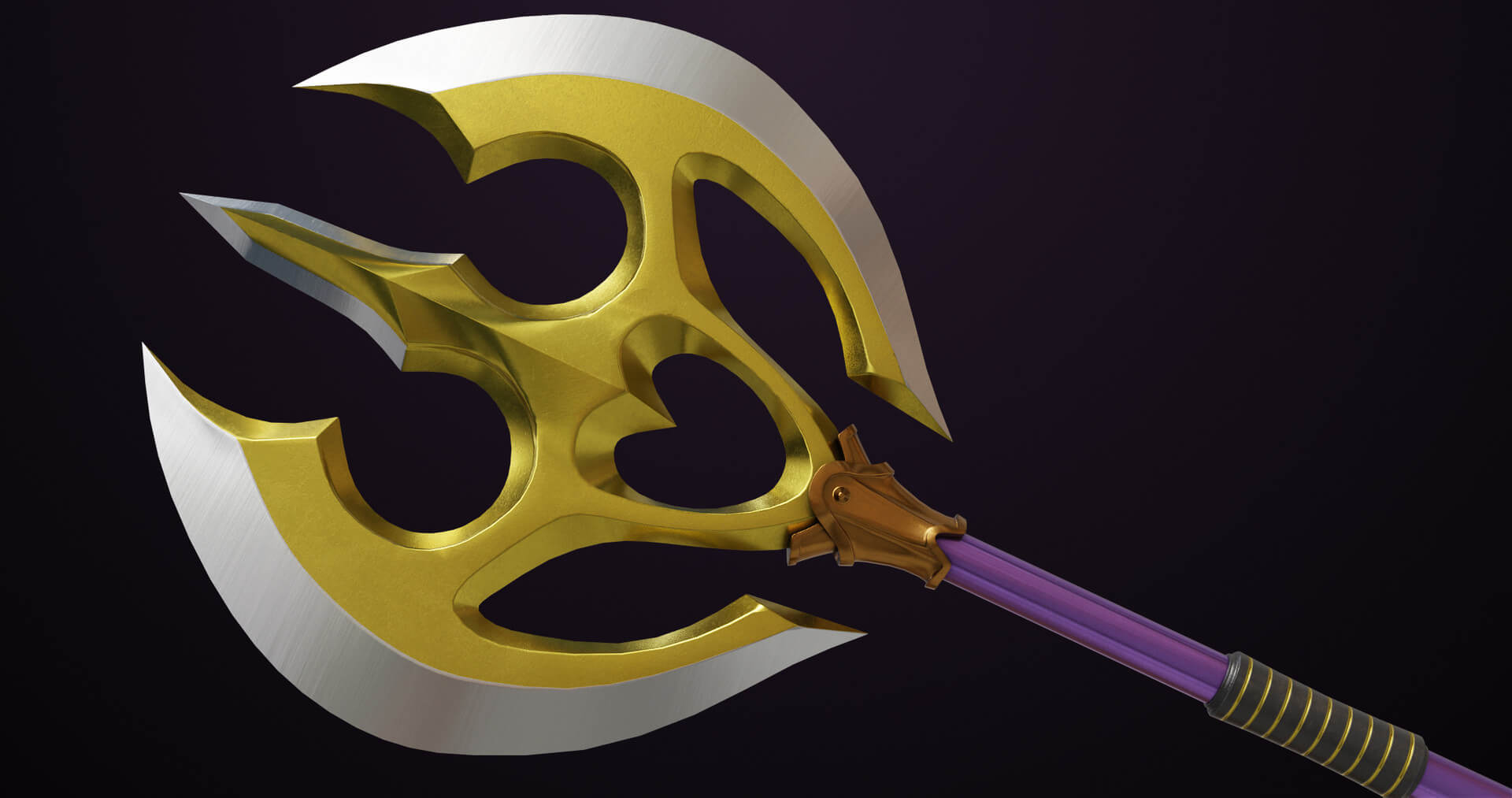 Battle Axe 06 Gold - 3D Model by Eight Vertex