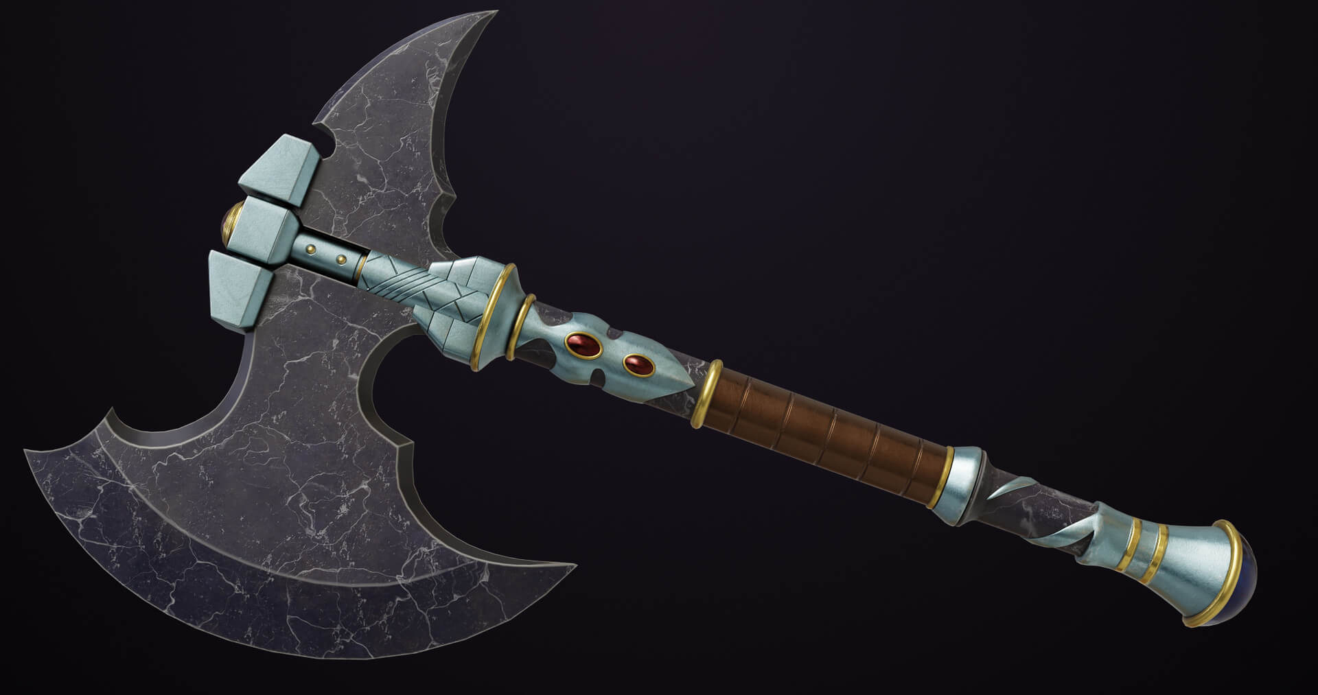 Battle Axe 08 All PBR Unity UE Textures Included - 3D Model by Eight Vertex