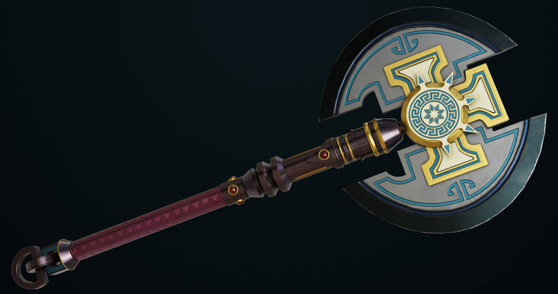 Battle Ax 09 All PBR Unity UE Textures - 3D Model by Eight Vertex