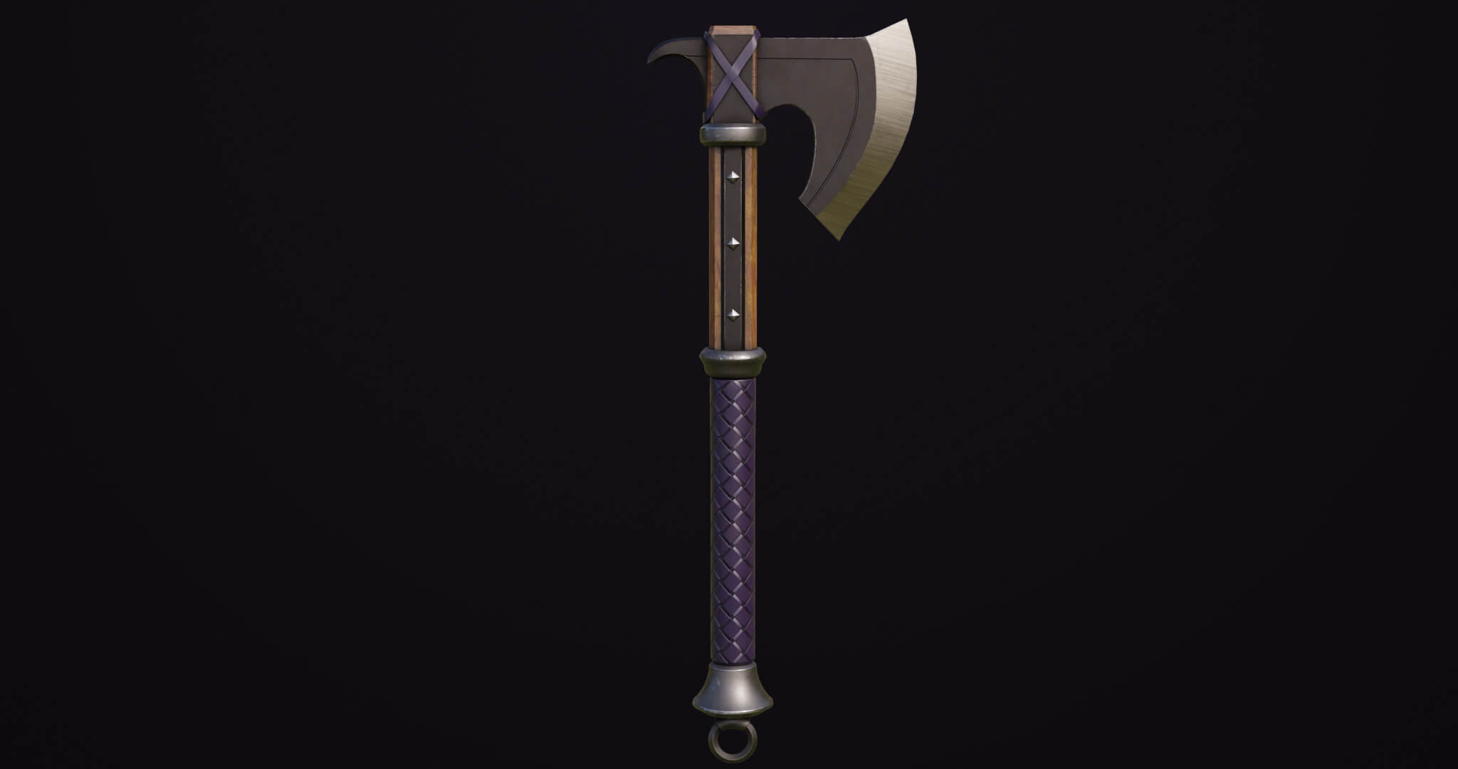 Battle Axe 14 Violet Handle All PBR Unity UE Textures - 3D Model by ...