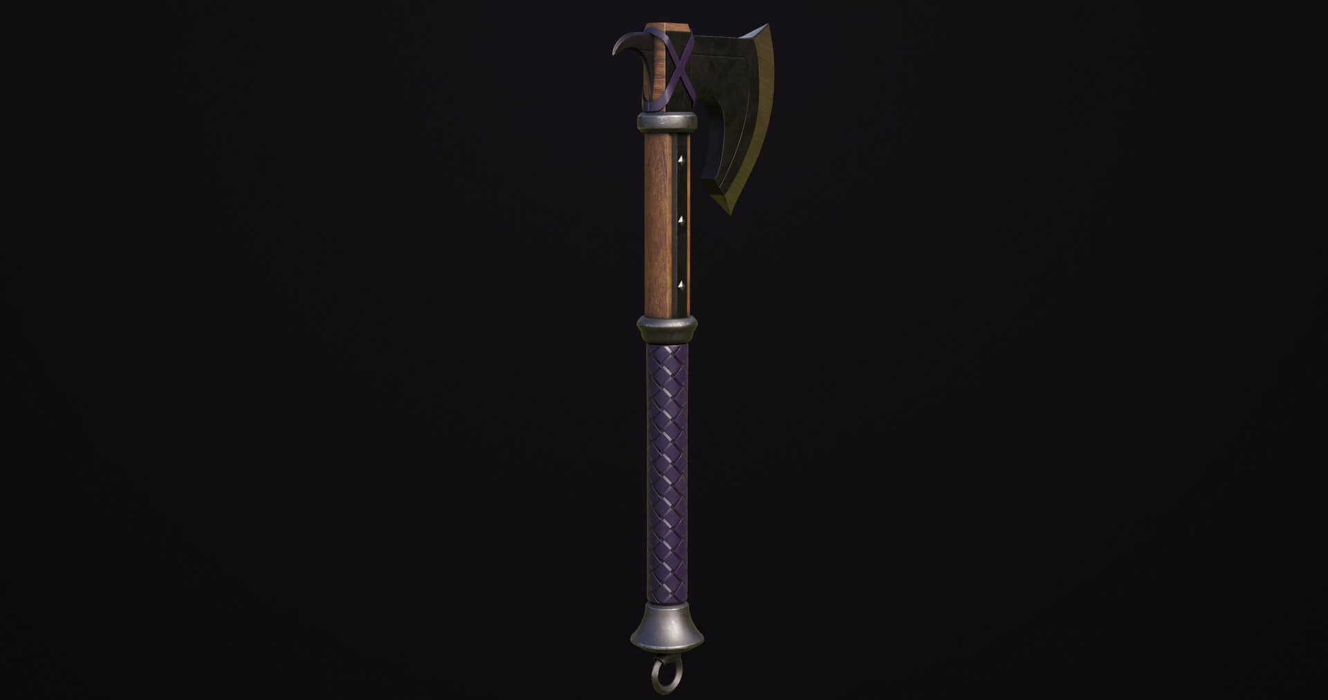 Battle Axe 14 Violet Handle All PBR Unity UE Textures - 3D Model by ...
