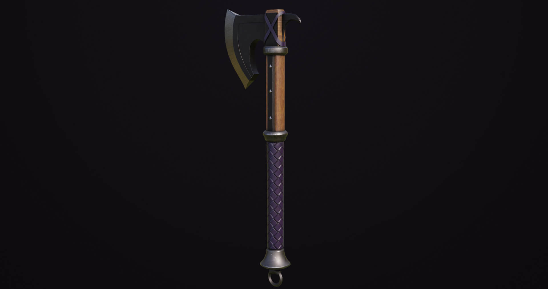 Battle Axe 14 Violet Handle All PBR Unity UE Textures - 3D Model by ...
