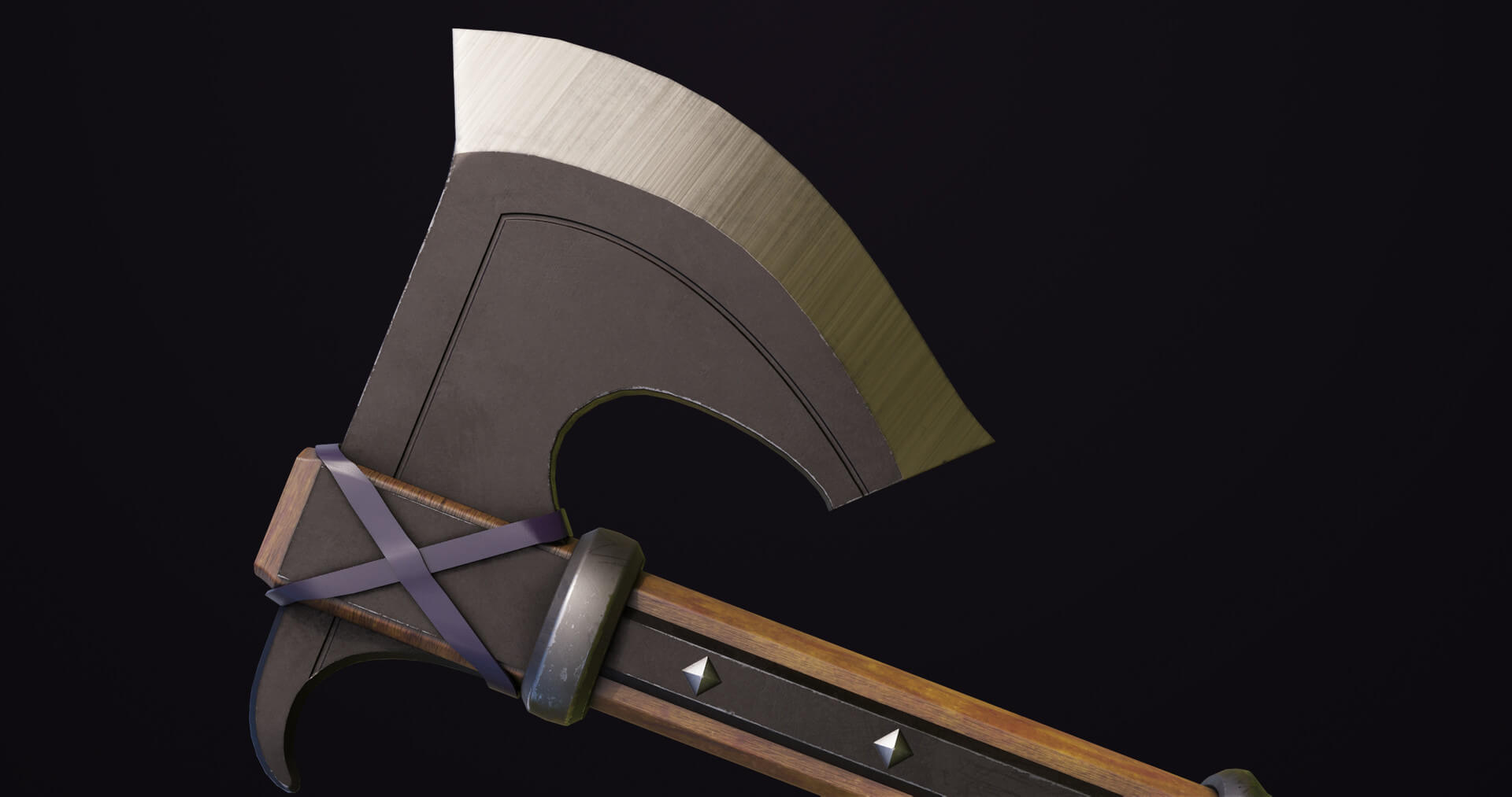 Battle Axe 14 Violet Handle All PBR Unity UE Textures - 3D Model by ...