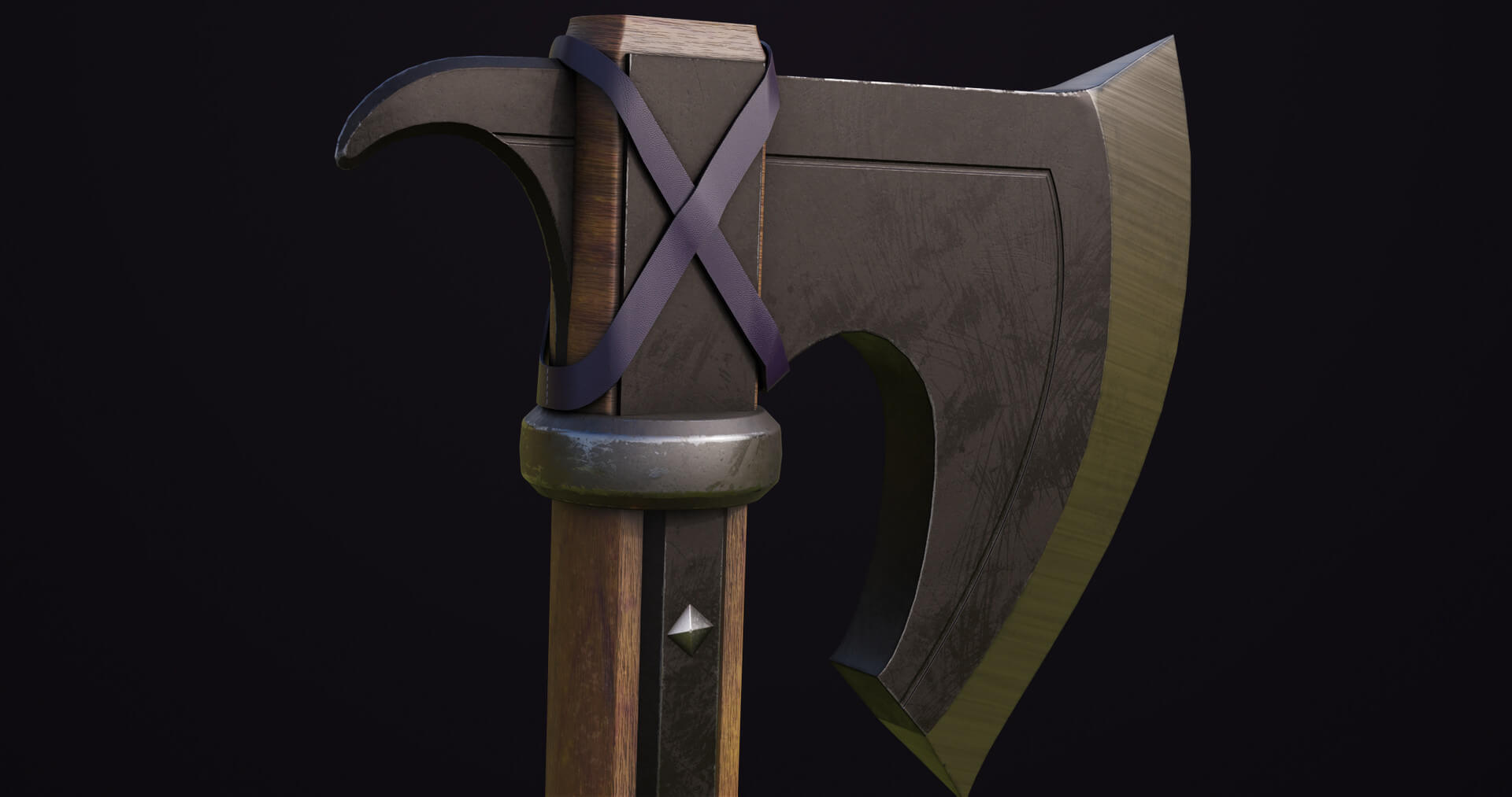 Battle Axe 14 Violet Handle All PBR Unity UE Textures - 3D Model by ...
