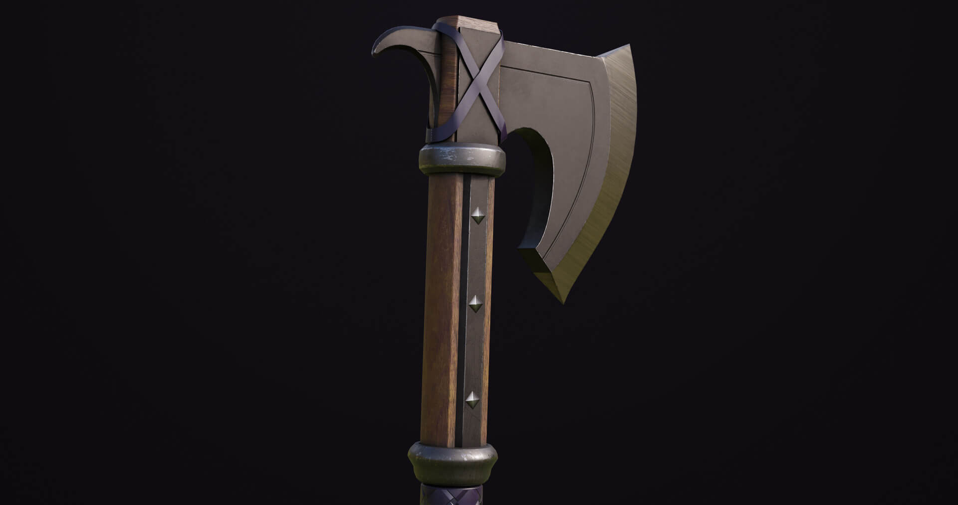 Battle Axe 14 Violet Handle All PBR Unity UE Textures - 3D Model by ...