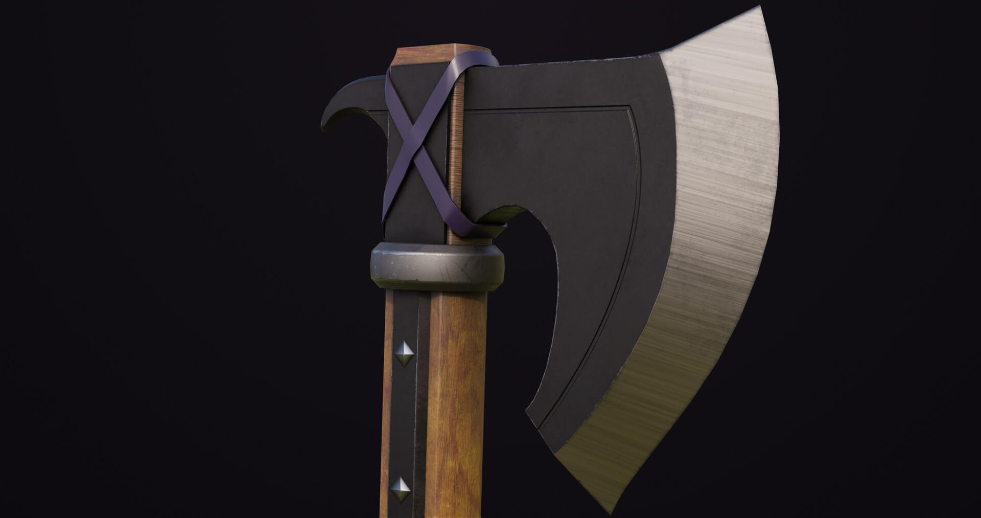Battle Axe 14 Violet Handle All PBR Unity UE Textures - 3D Model by ...