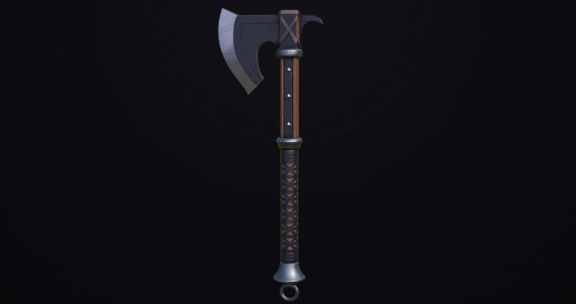 Battle Axe 14 Blue Handle All PBR Unity UE Textures Included - 3D Model ...