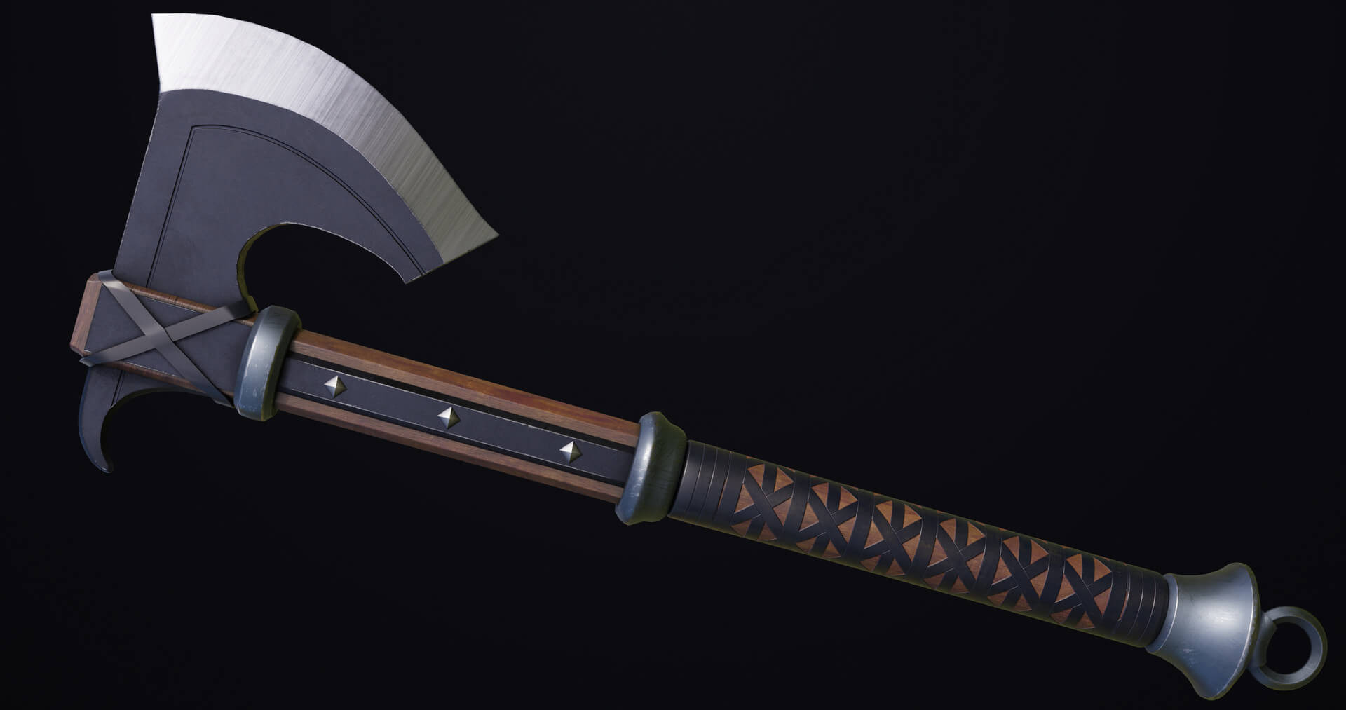 Battle Axe 14 Blue Handle All PBR Unity UE Textures Included - 3D Model ...