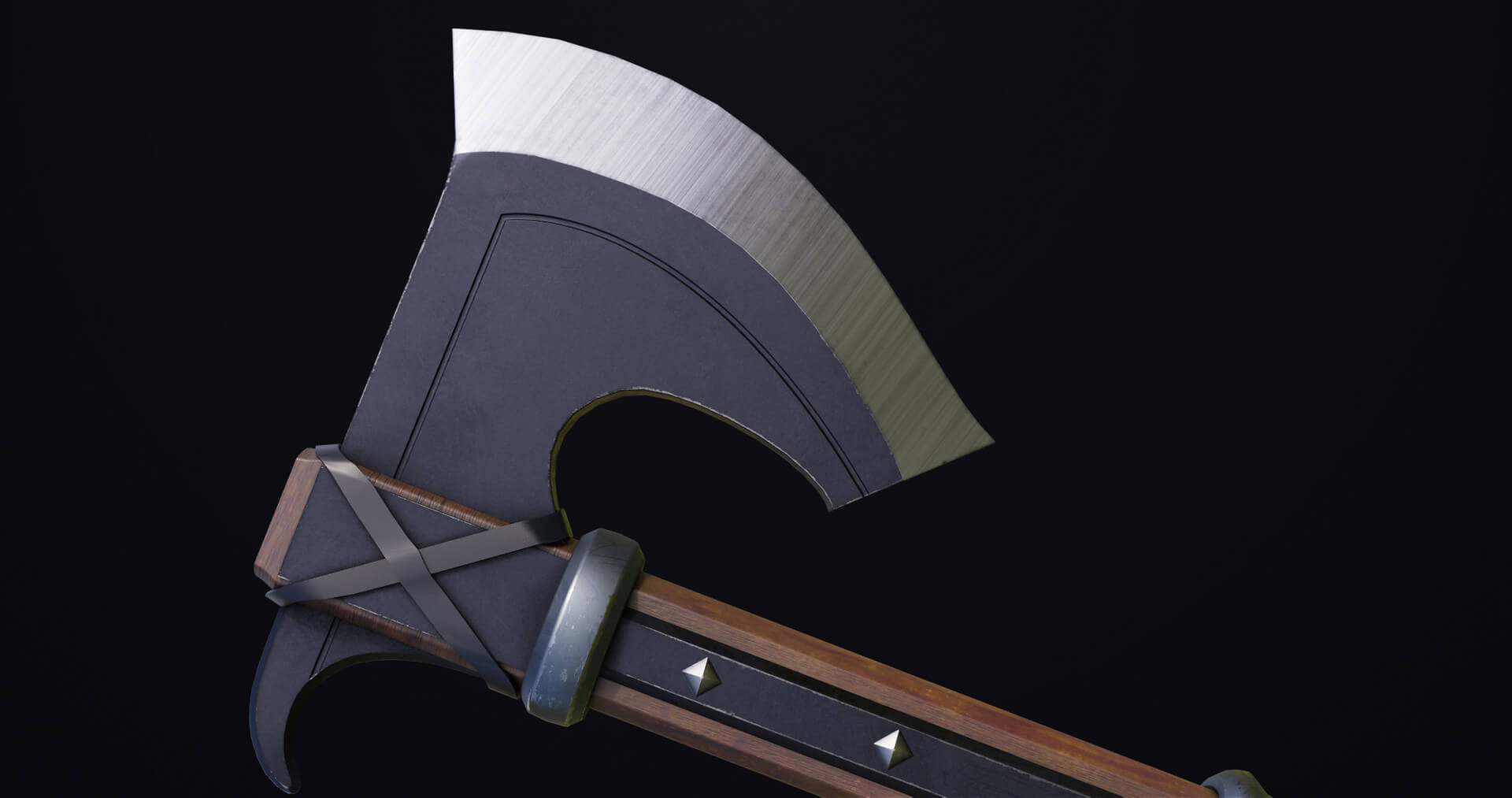 Battle Axe 14 Blue Handle All PBR Unity UE Textures Included - 3D Model ...
