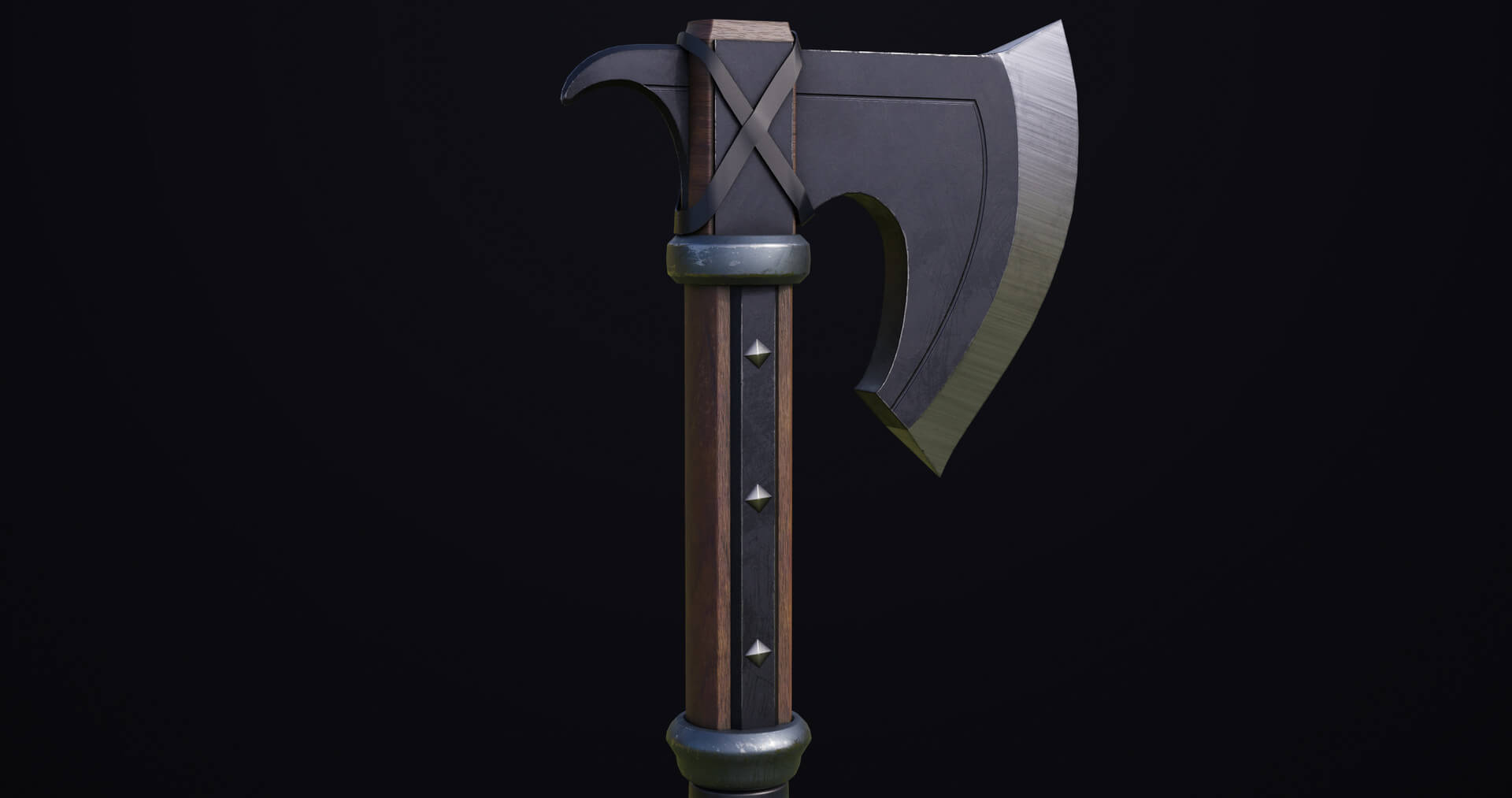 Battle Axe 14 Blue Handle All PBR Unity UE Textures Included - 3D Model ...
